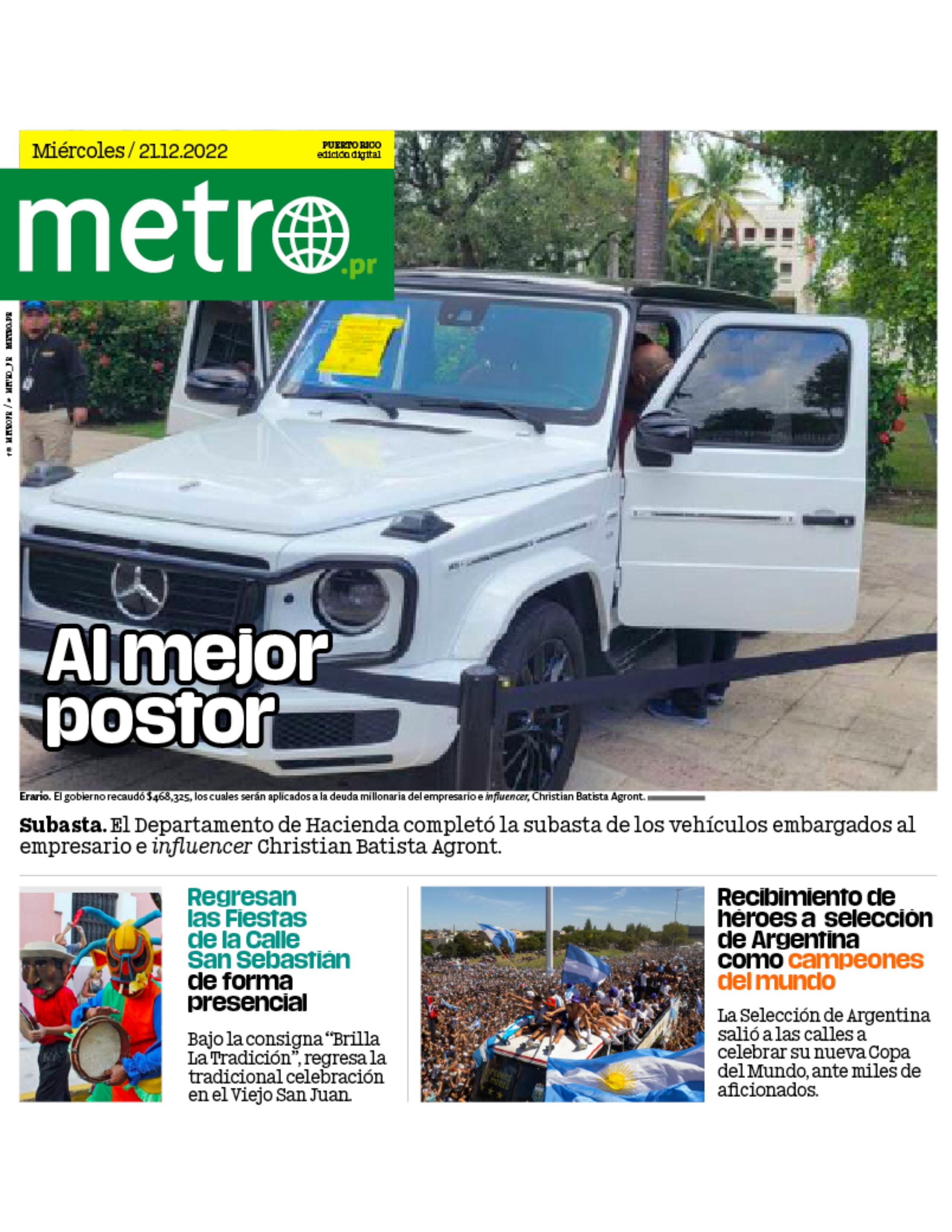 SJU20221221Portada by Metro Puerto Rico - Issuu