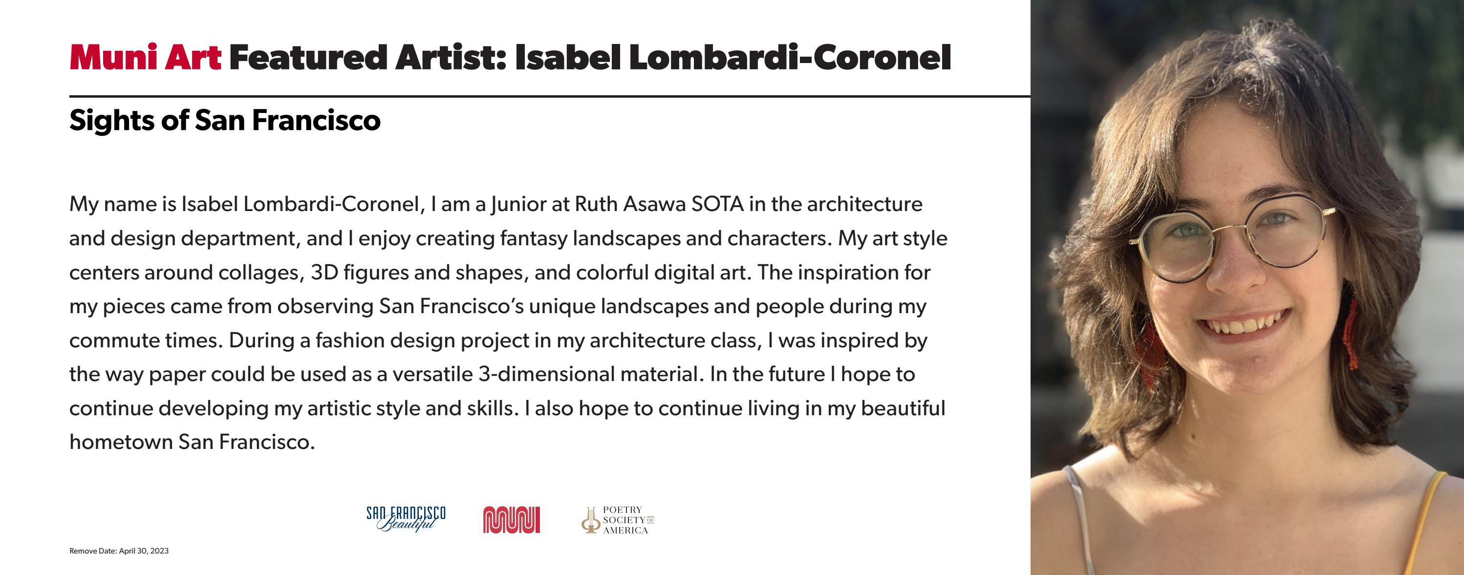 2023 Muni Art - Isabel Lombardi-Coronel Artist Portfolio by SFMTA - Issuu