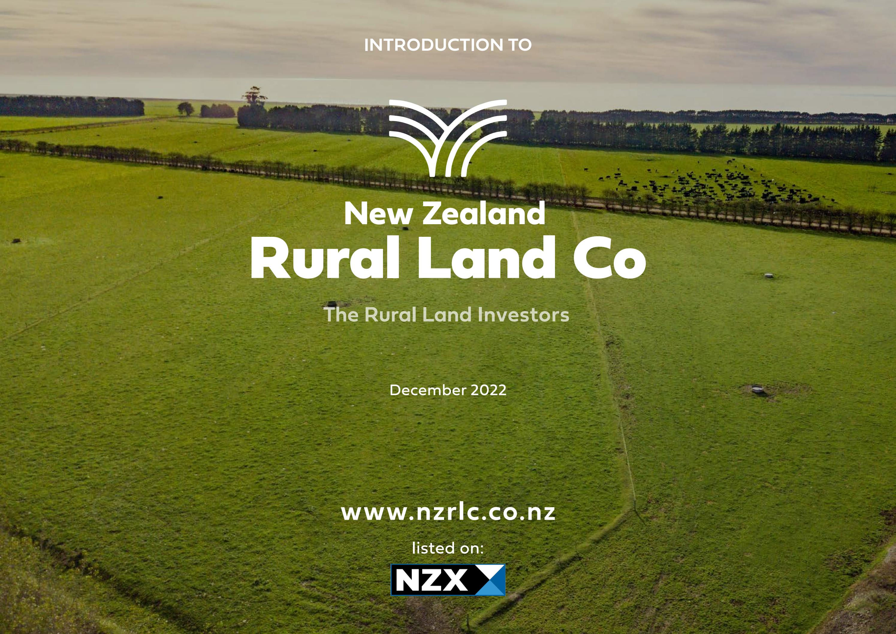 Introduction to New Zealand Rural Land Company by nzrlc - Issuu