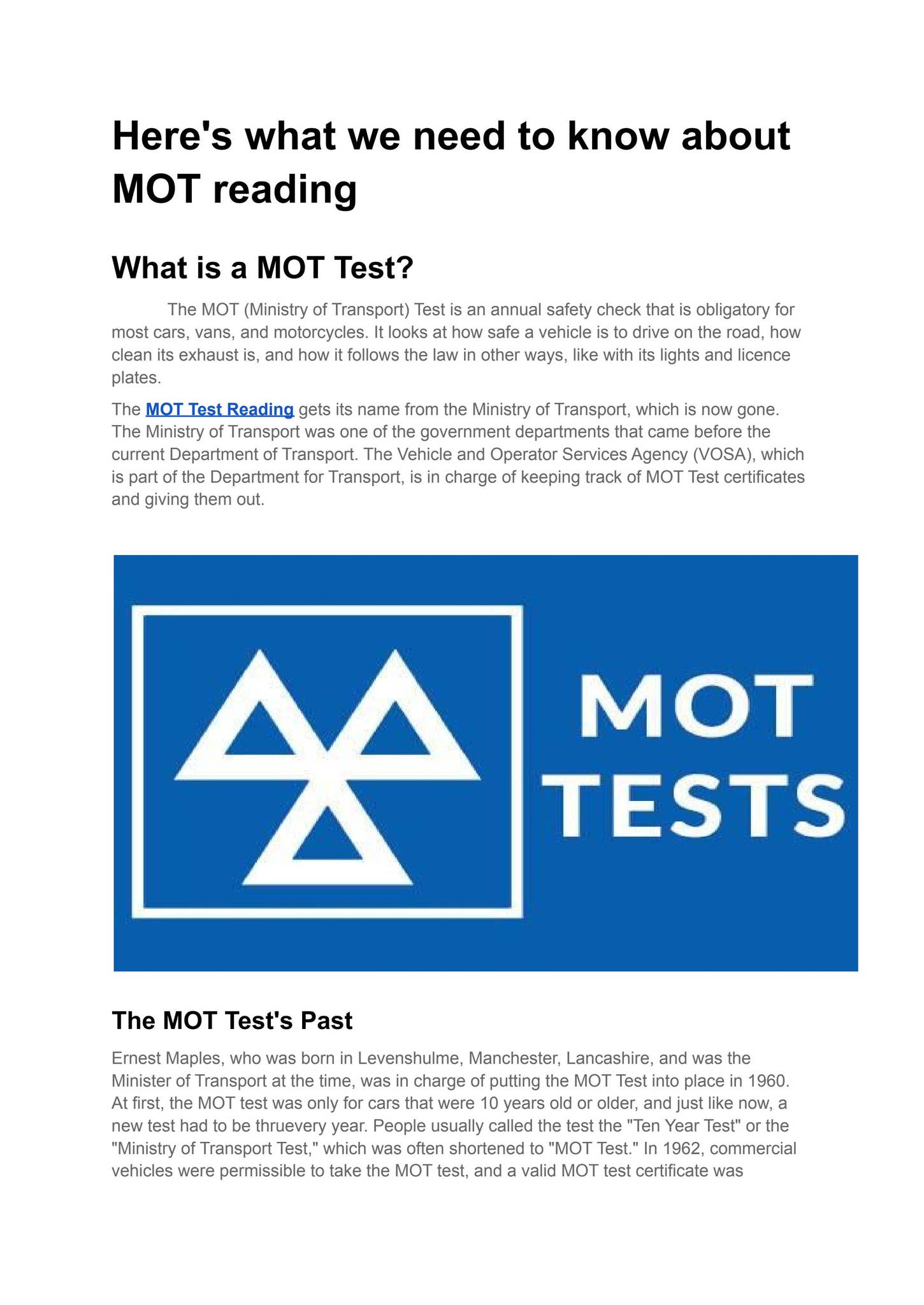Here's what we need to know about MOT reading by Benten Auto Experts ...