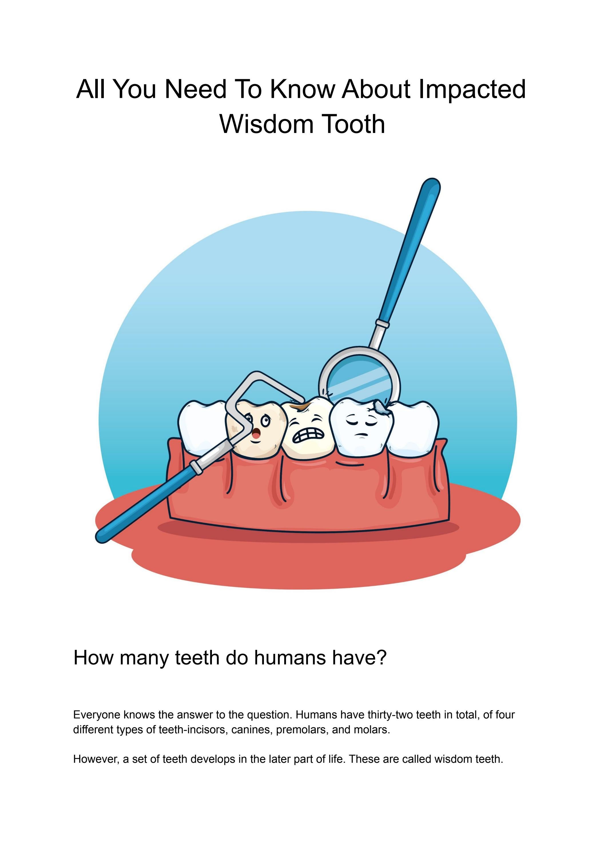 All You Need To Know About Impacted Wisdom Tooth by kamaldentalclinic01 ...