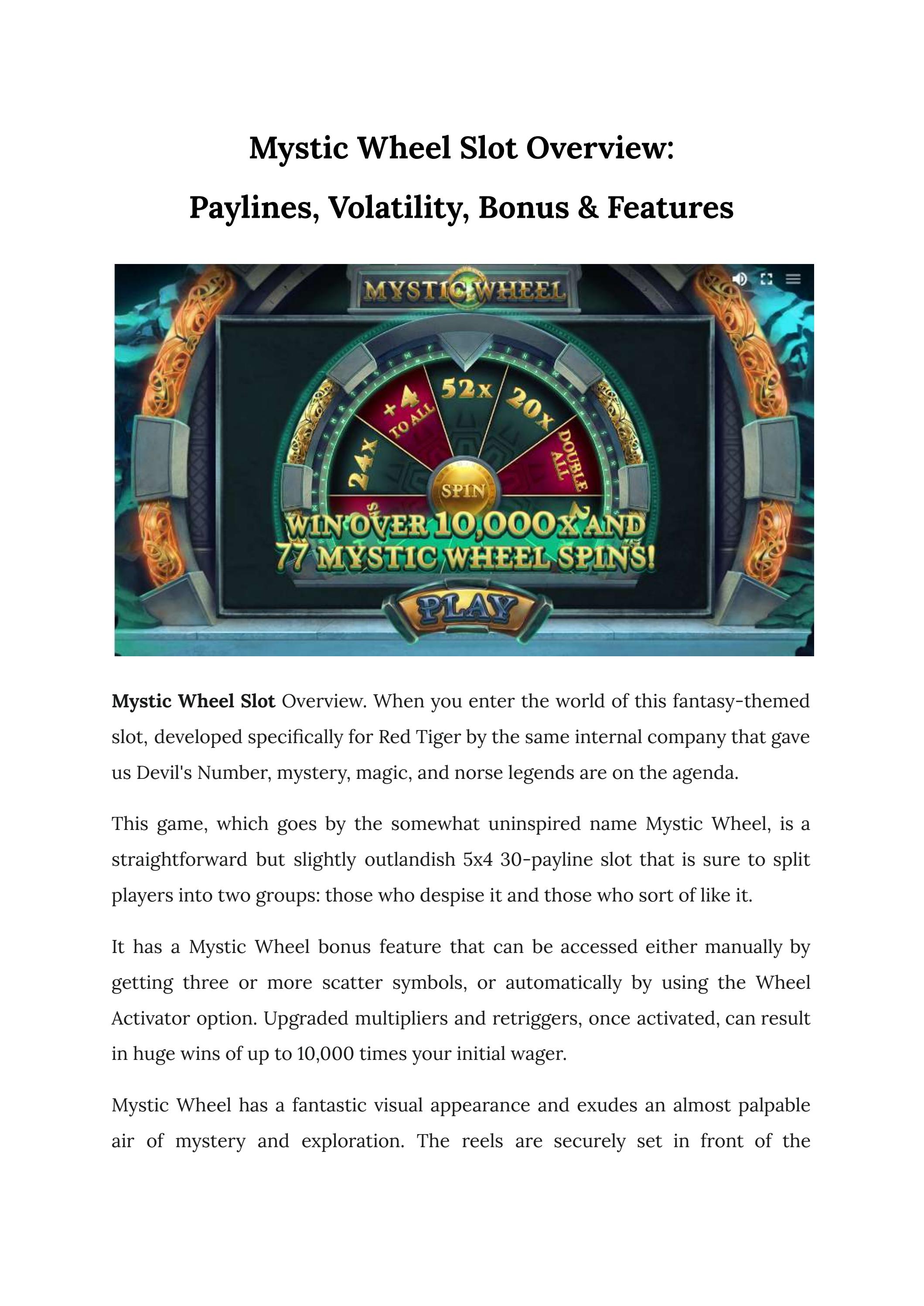 Mystic Wheel Slot Overview by Duo-games - Issuu