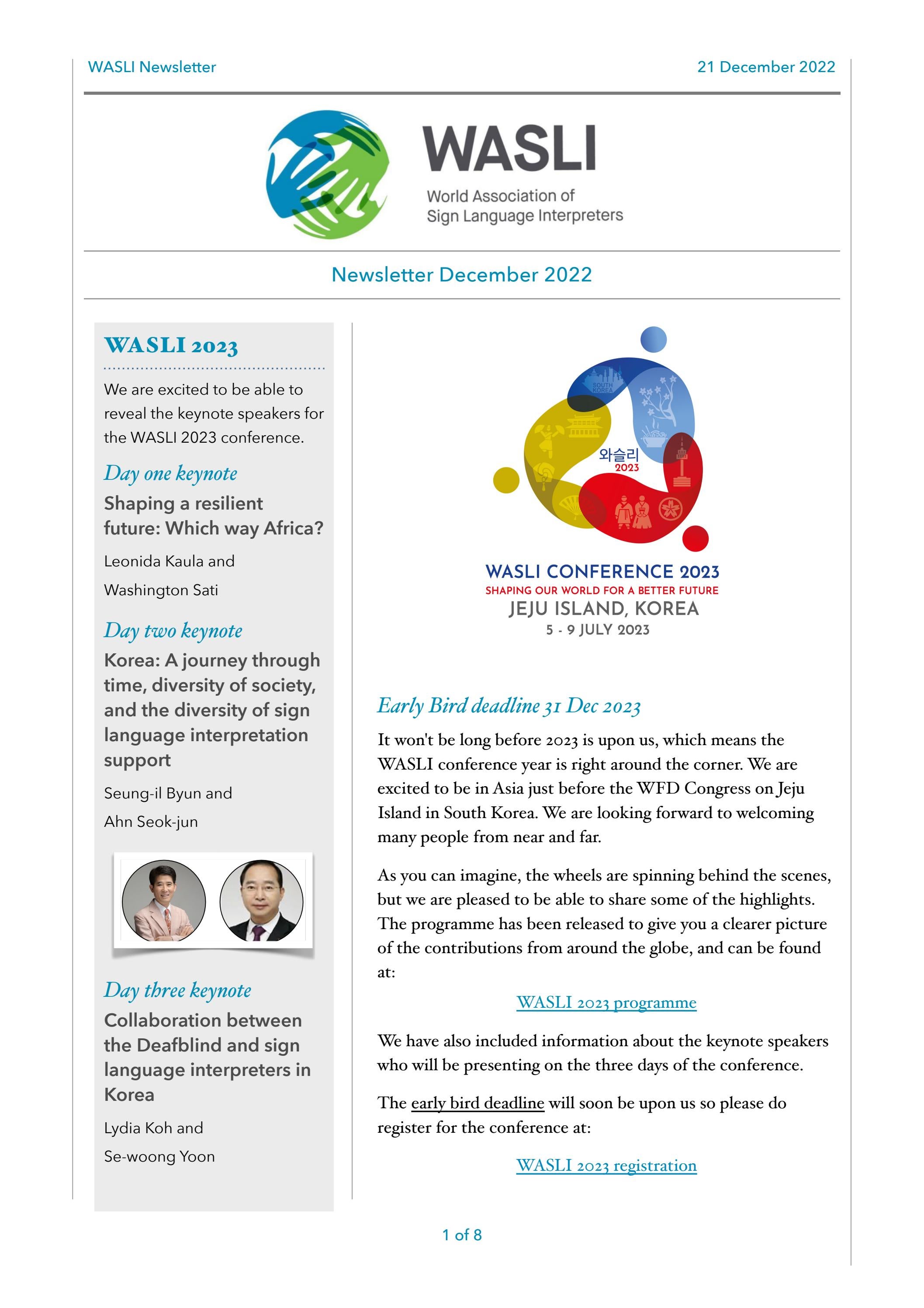 WASLI Newsletter December 2022 by WASLI Publications - Issuu
