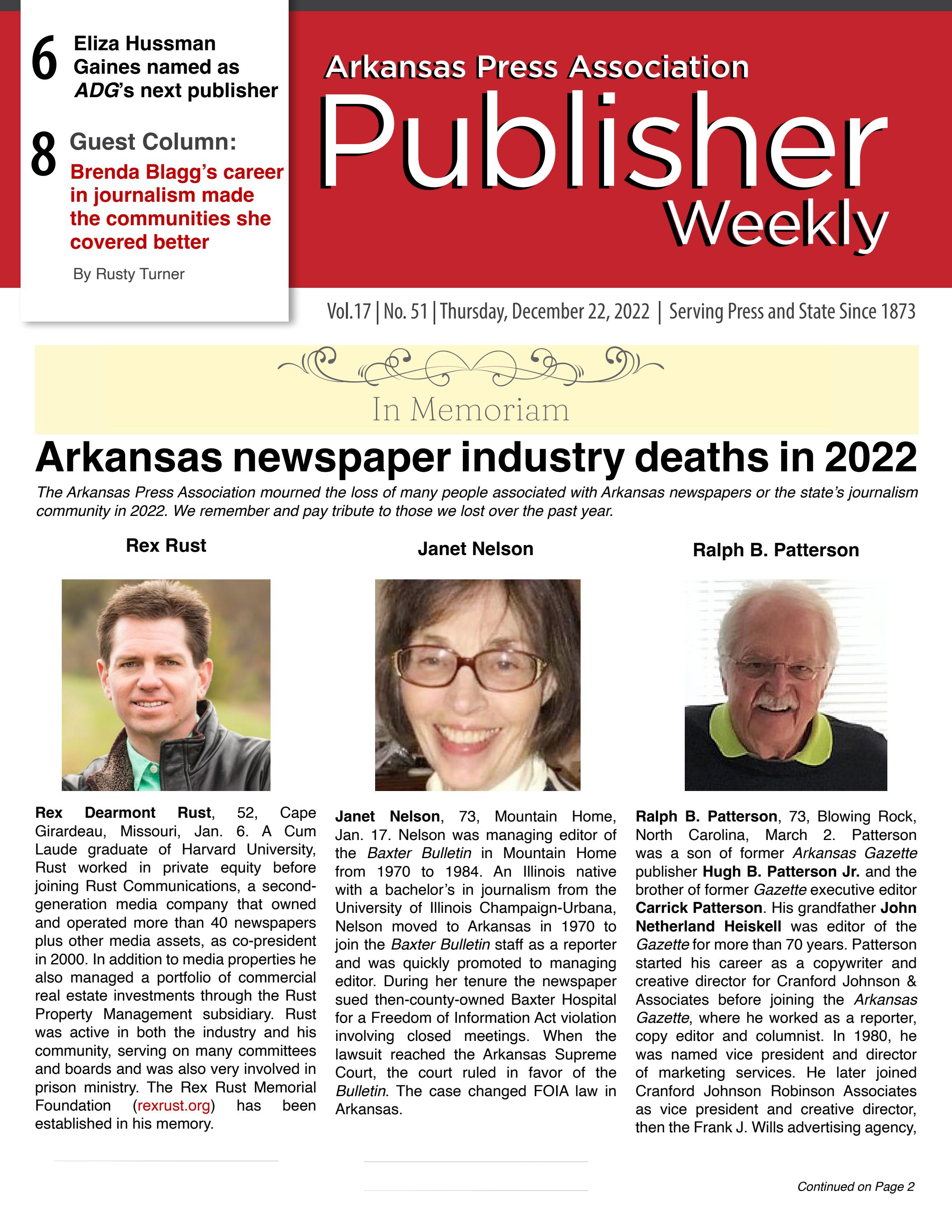 Arkansas Publisher Weekly: December 22, 2022 by Arkansas Press ...