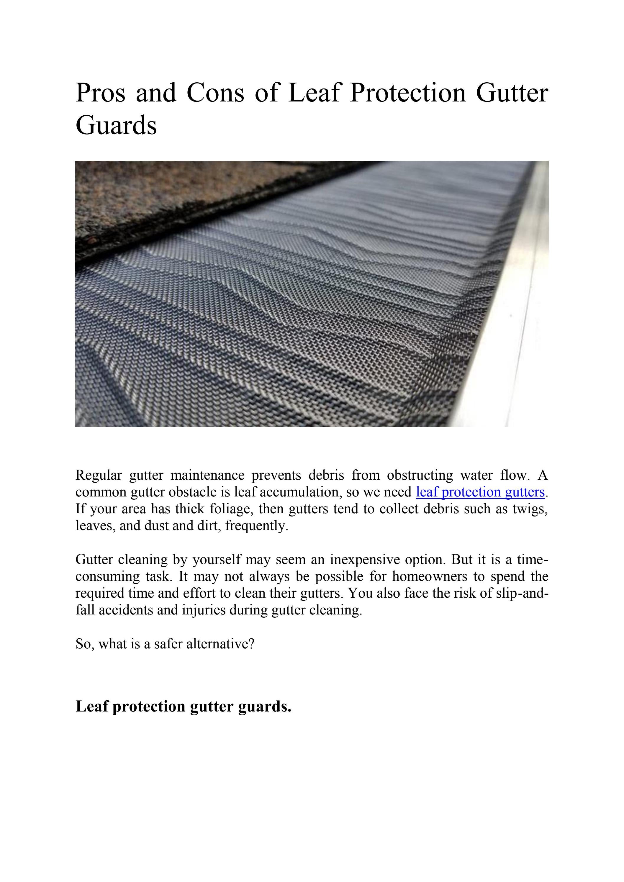 Pros and Cons of Leaf Protection Gutter Guards by Royal Gutters - Issuu