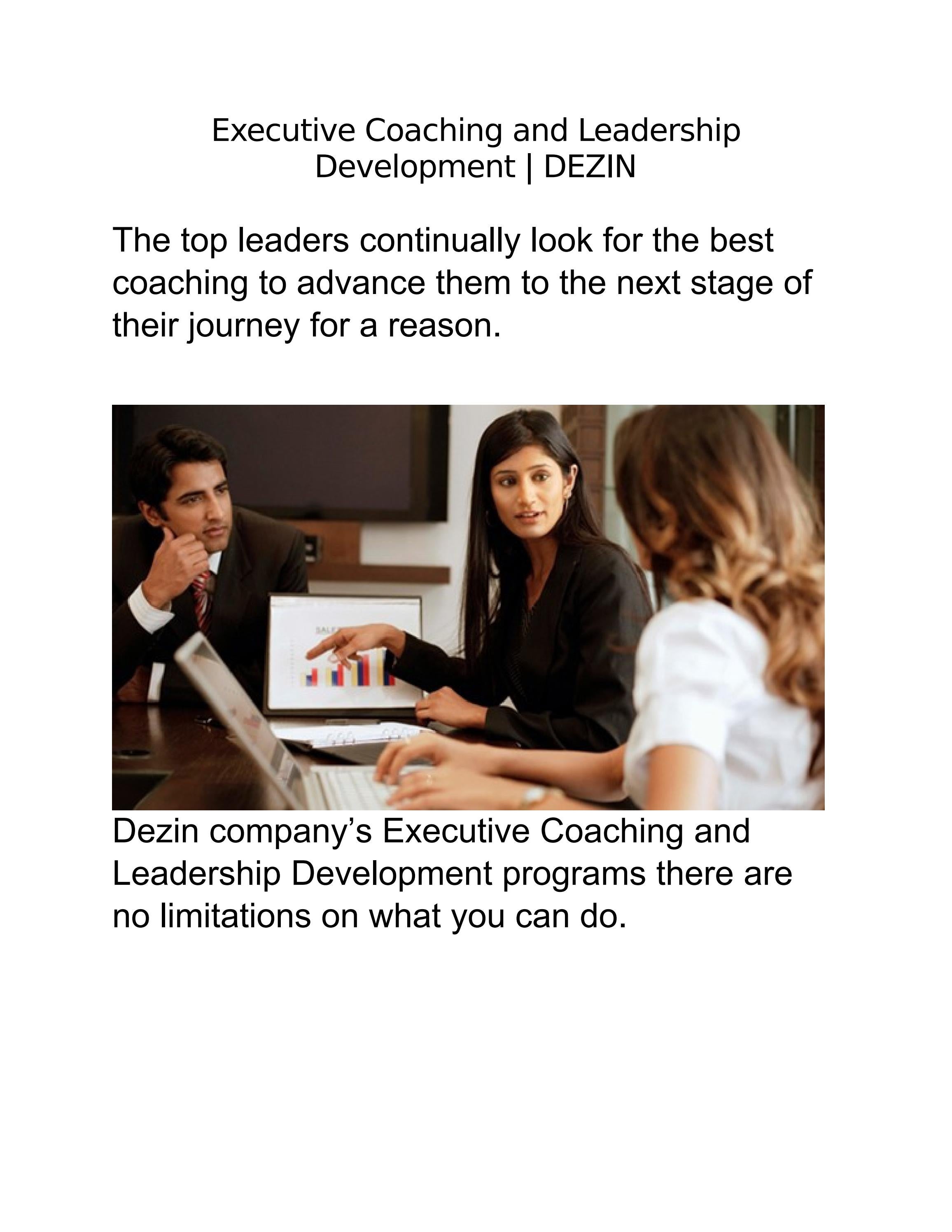 Executive Coaching and Leadership Development | DEZIN by Dezin Consulting - Issuu