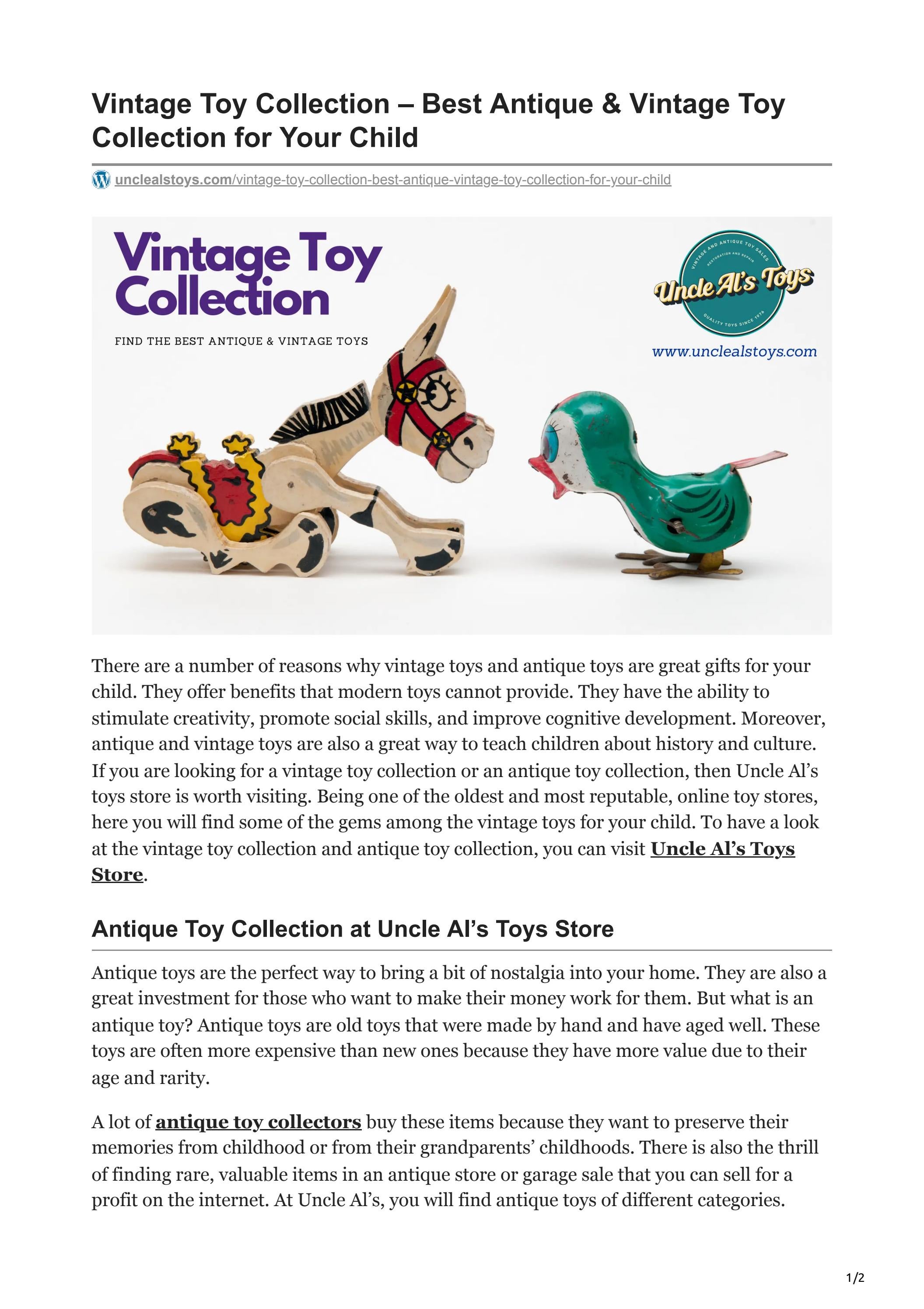 Vintage Toy Collection – Best Antique & Vintage Toy Collection for Your ...