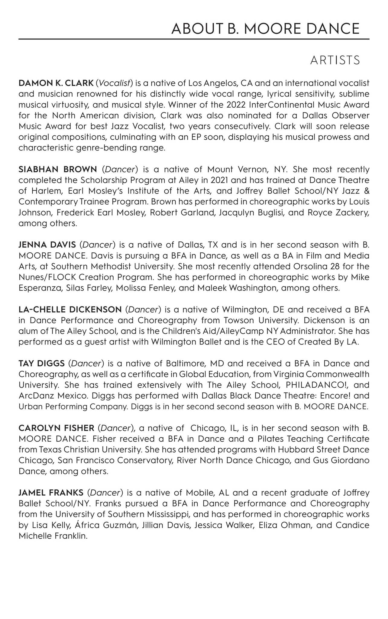 B. MOORE DANCE Artist Biographies by The Joyce Theater Foundation - Issuu