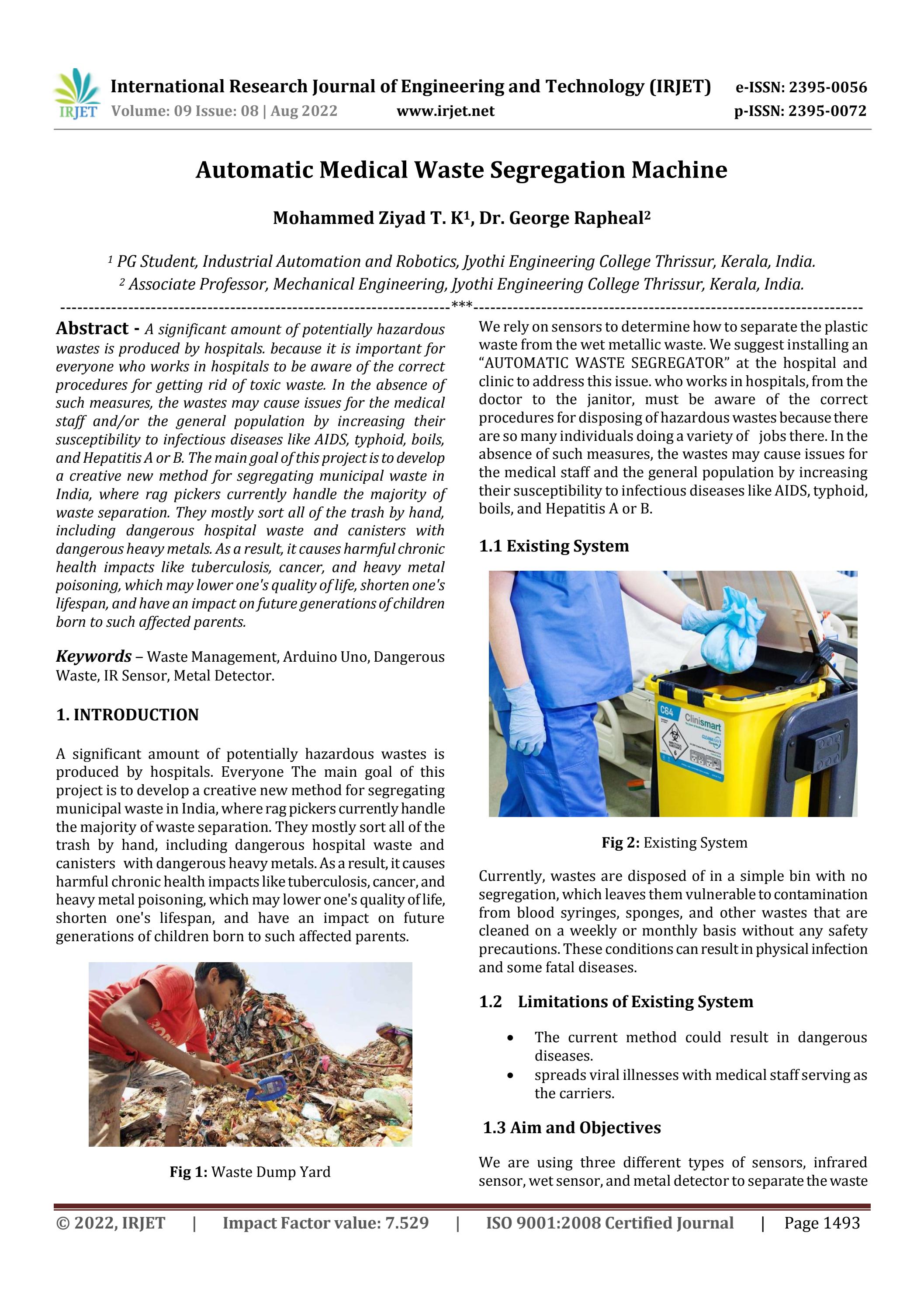 Automatic Medical Waste Segregation Machine by IRJET Journal - Issuu