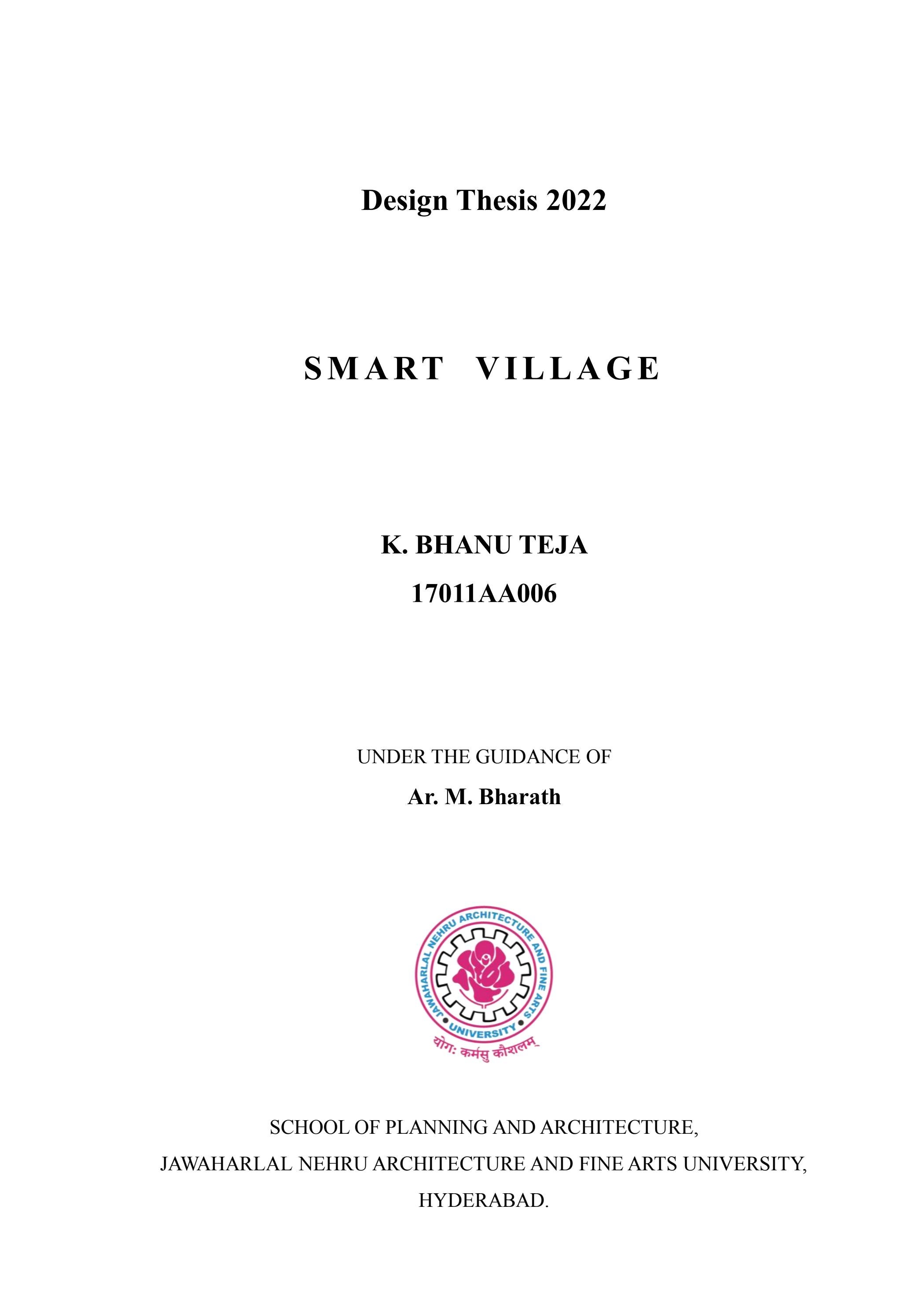 Architecture Thesis | Smart Village | Bhanu Teja by 06_bhanu teja - Issuu