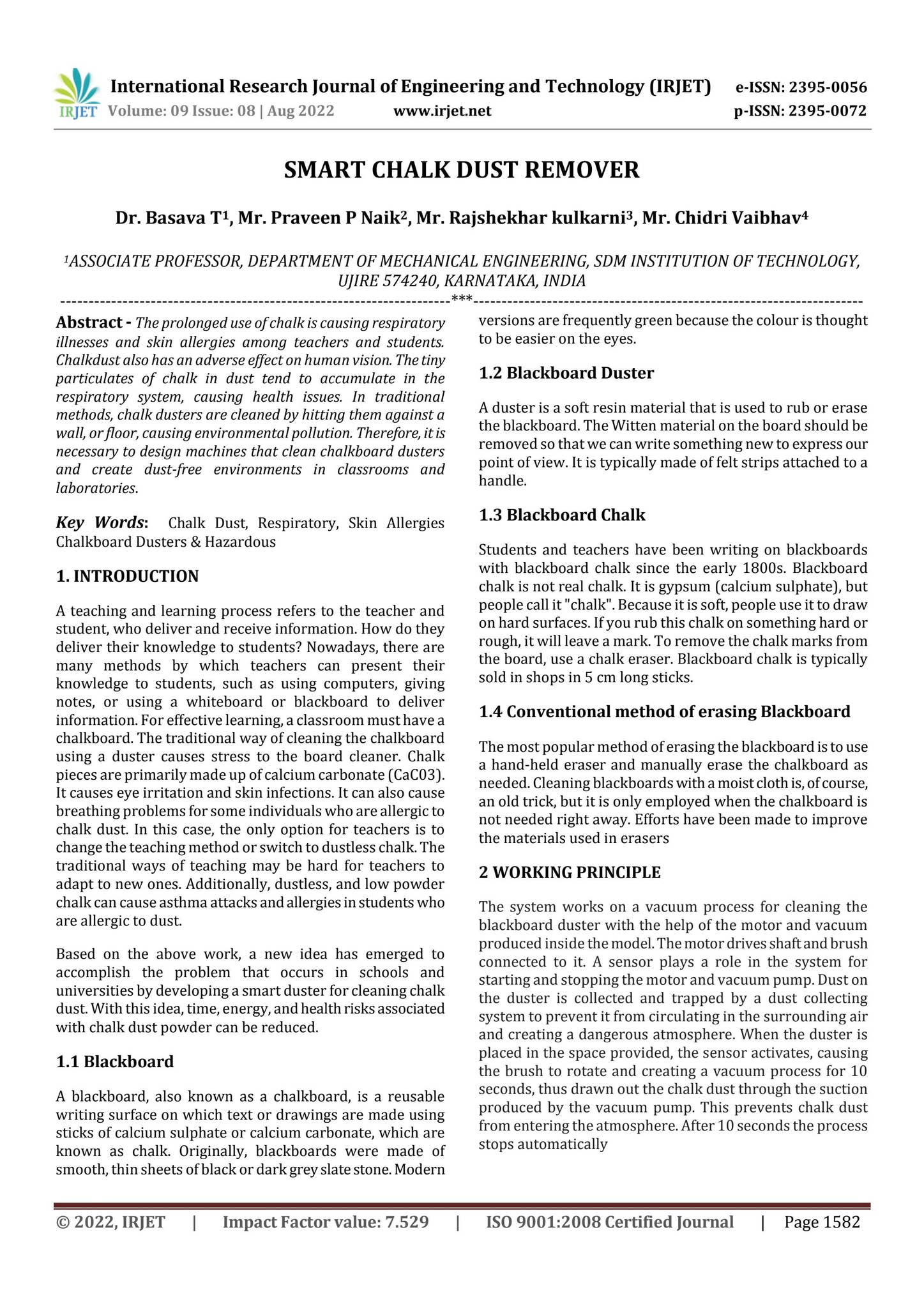 SMART CHALK DUST REMOVER by IRJET Journal - Issuu