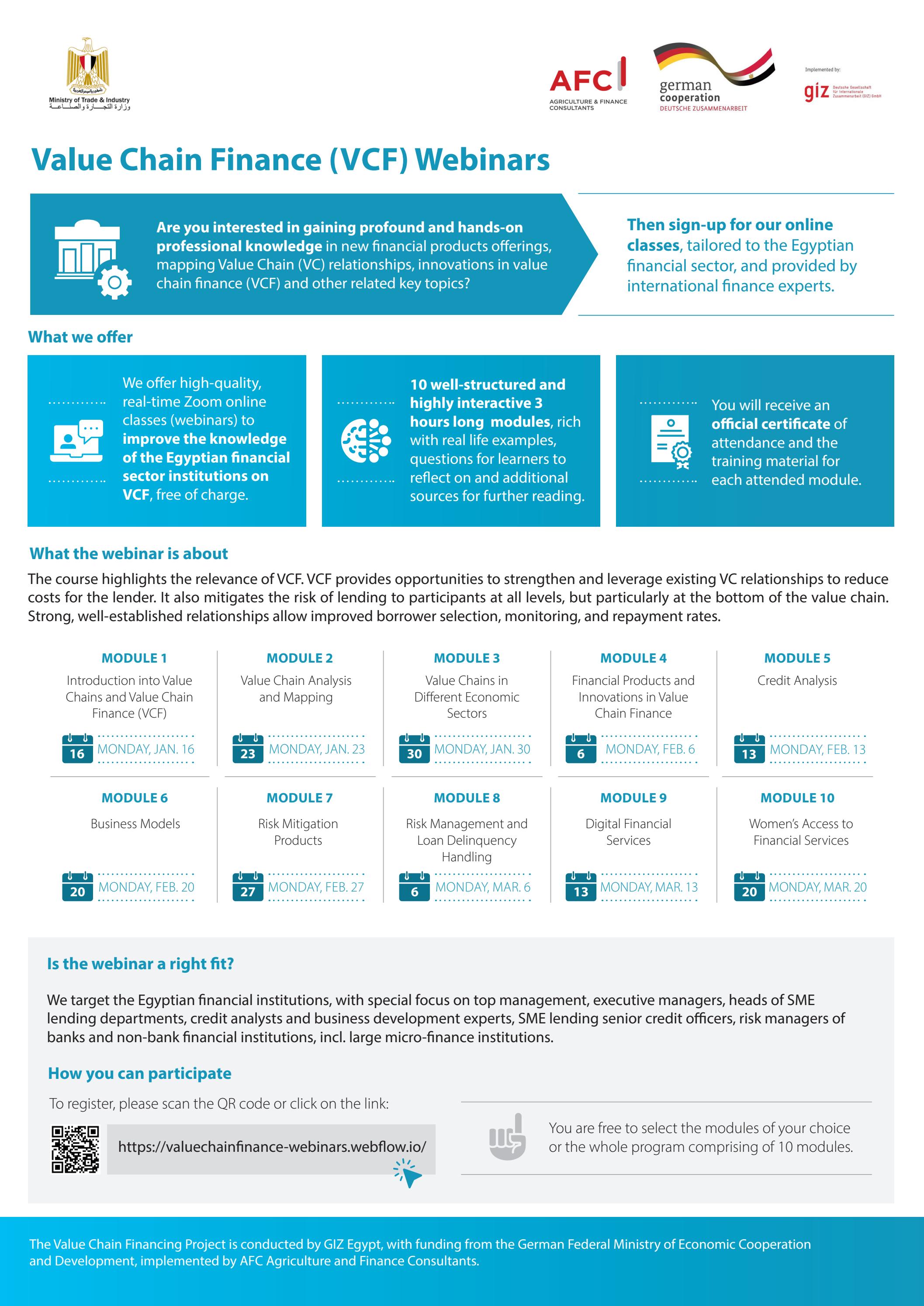 Flyer - Value Chain Finance Webinars Egypt by GOPA AFC - Issuu