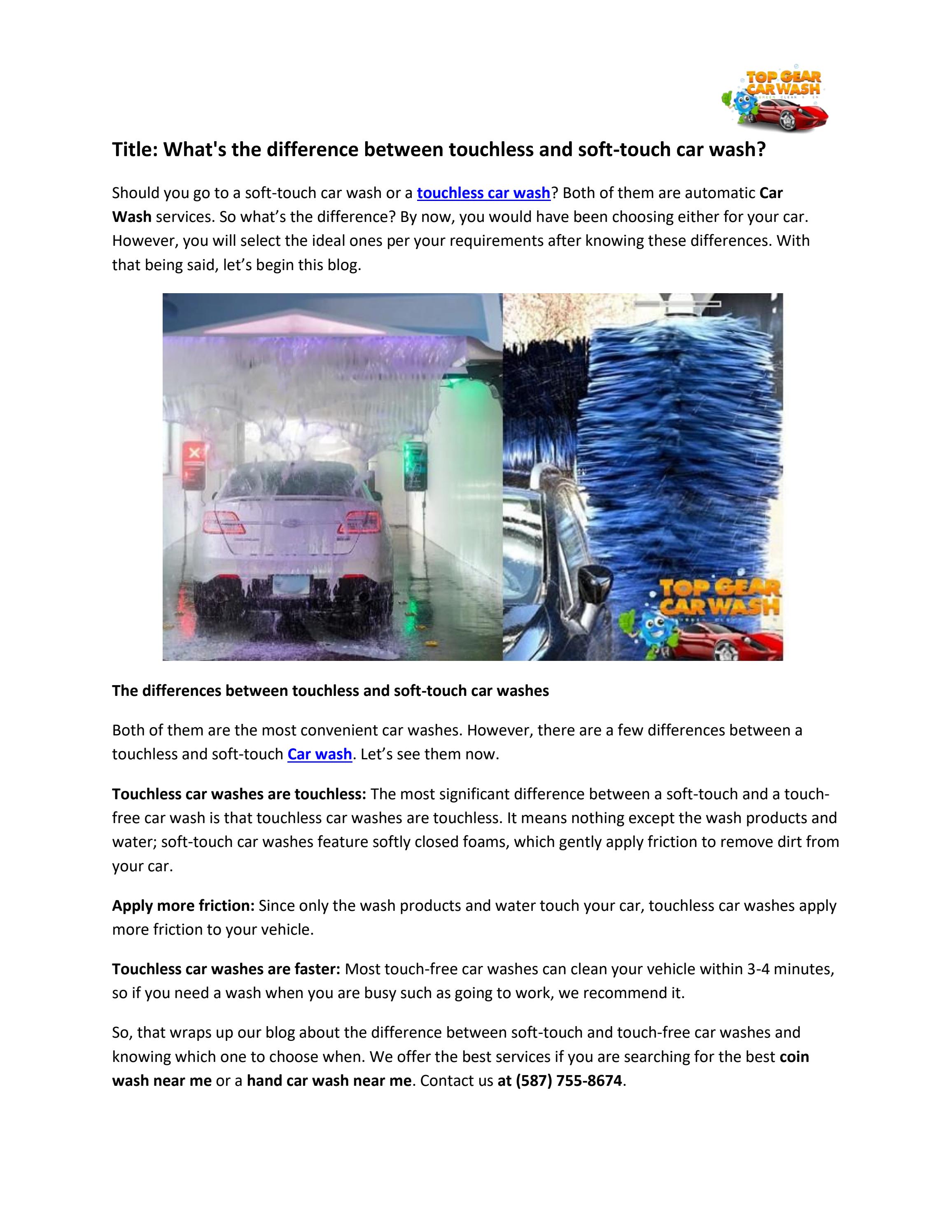 What s The Difference Between Touchless And Soft touch Car Wash By Top What s The Difference Between Touchless And Soft touch Car Wash By Top
