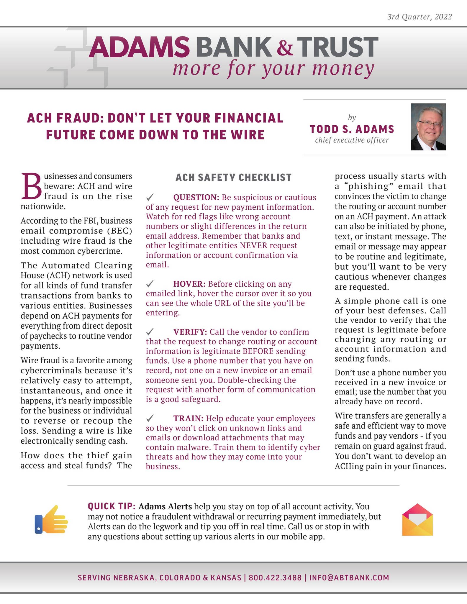 More For Your Money | Adams Bank & Trust Newsletter | 3rd Quarter 2022 ...