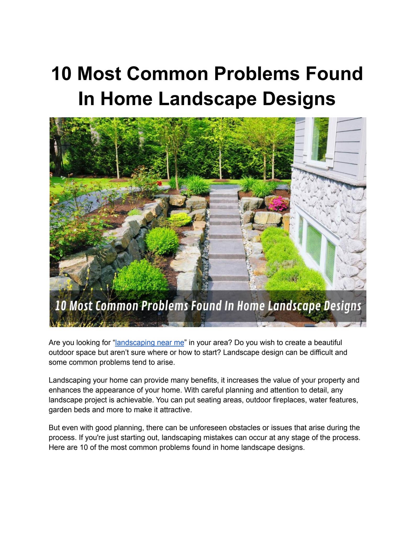 10 Most Common Problems Found In Home Landscape Designs by Marie Pintor ...