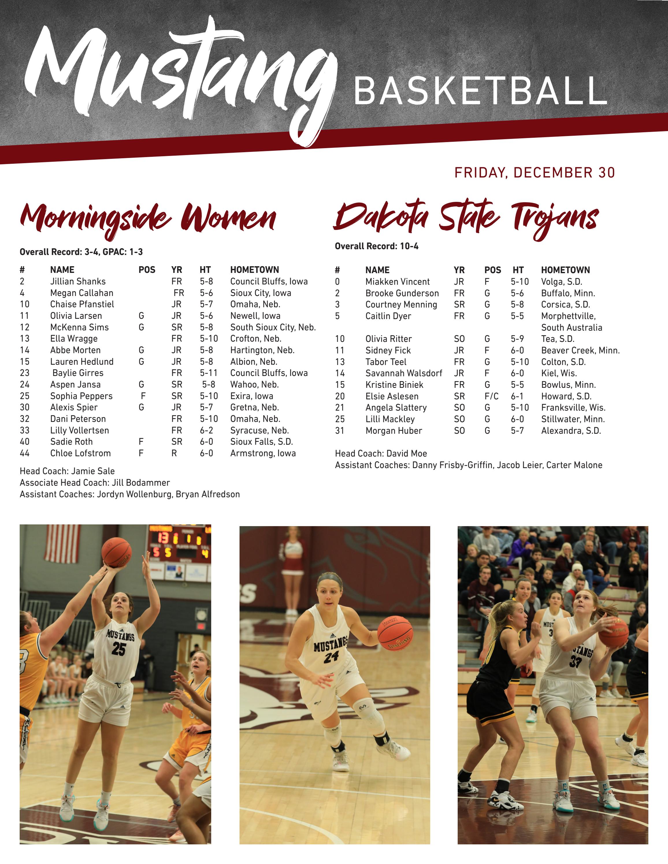 Basketball Game Day Program - Dakota State 12/30/2022 by Morningside ...