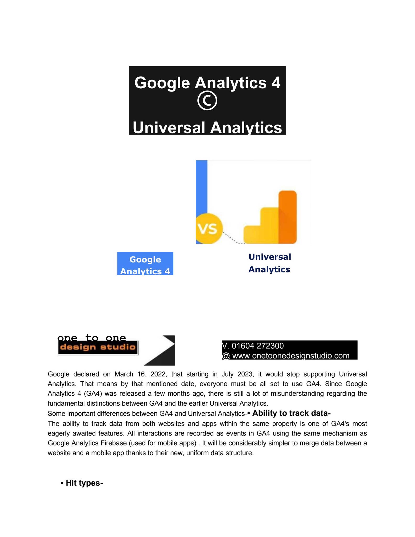 Google Analytics 4 VS Universal Analytics by onetoone design - Issuu