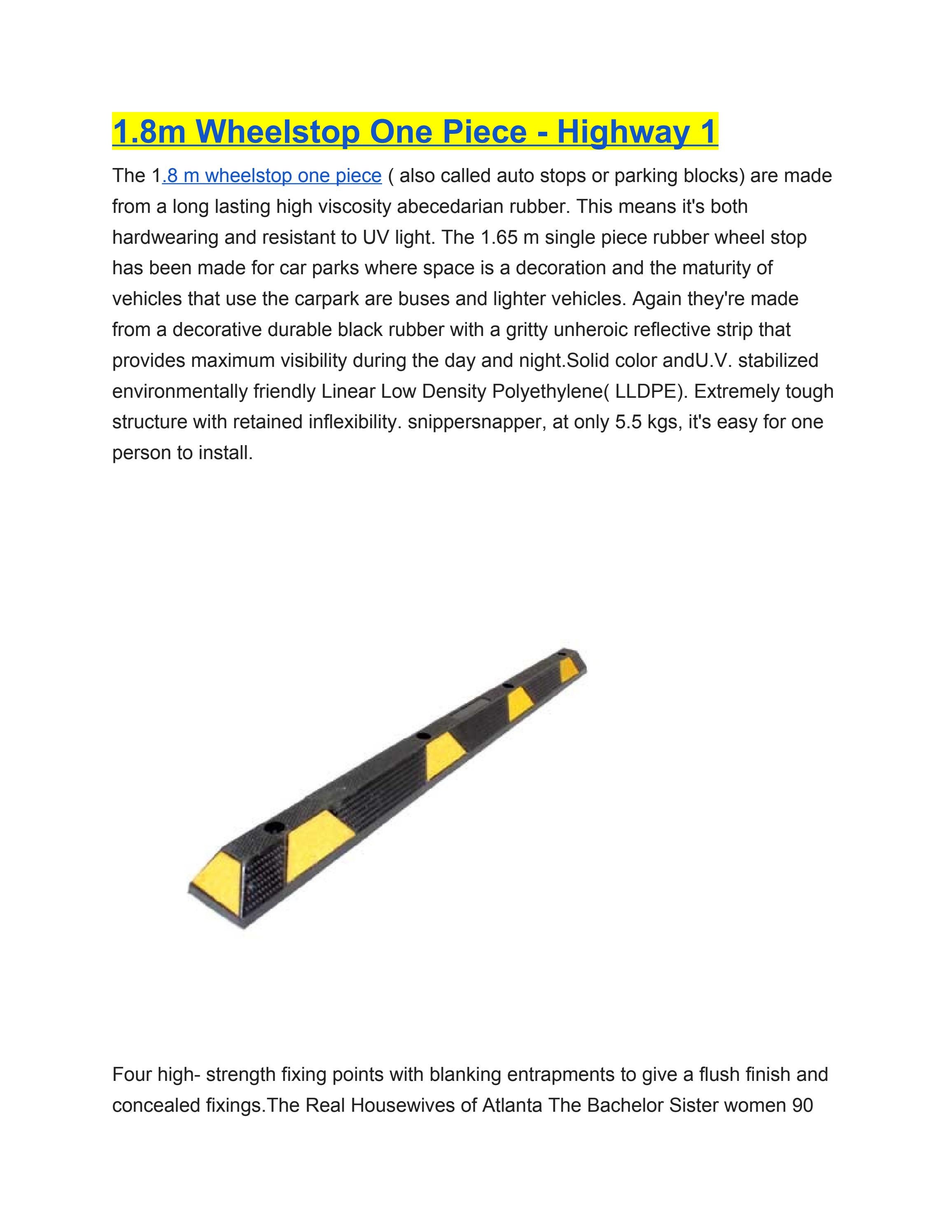 1.8m Wheelstop One Piece | Safety Sign Material Guide by Sandra Johnson ...