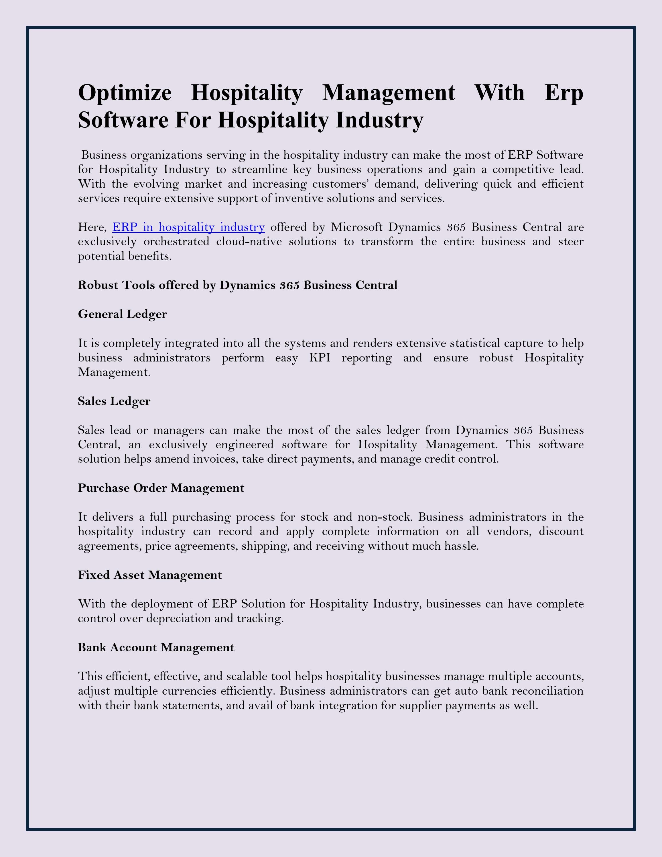 Optimize Hospitality Management With Erp Software For Hospitality ...