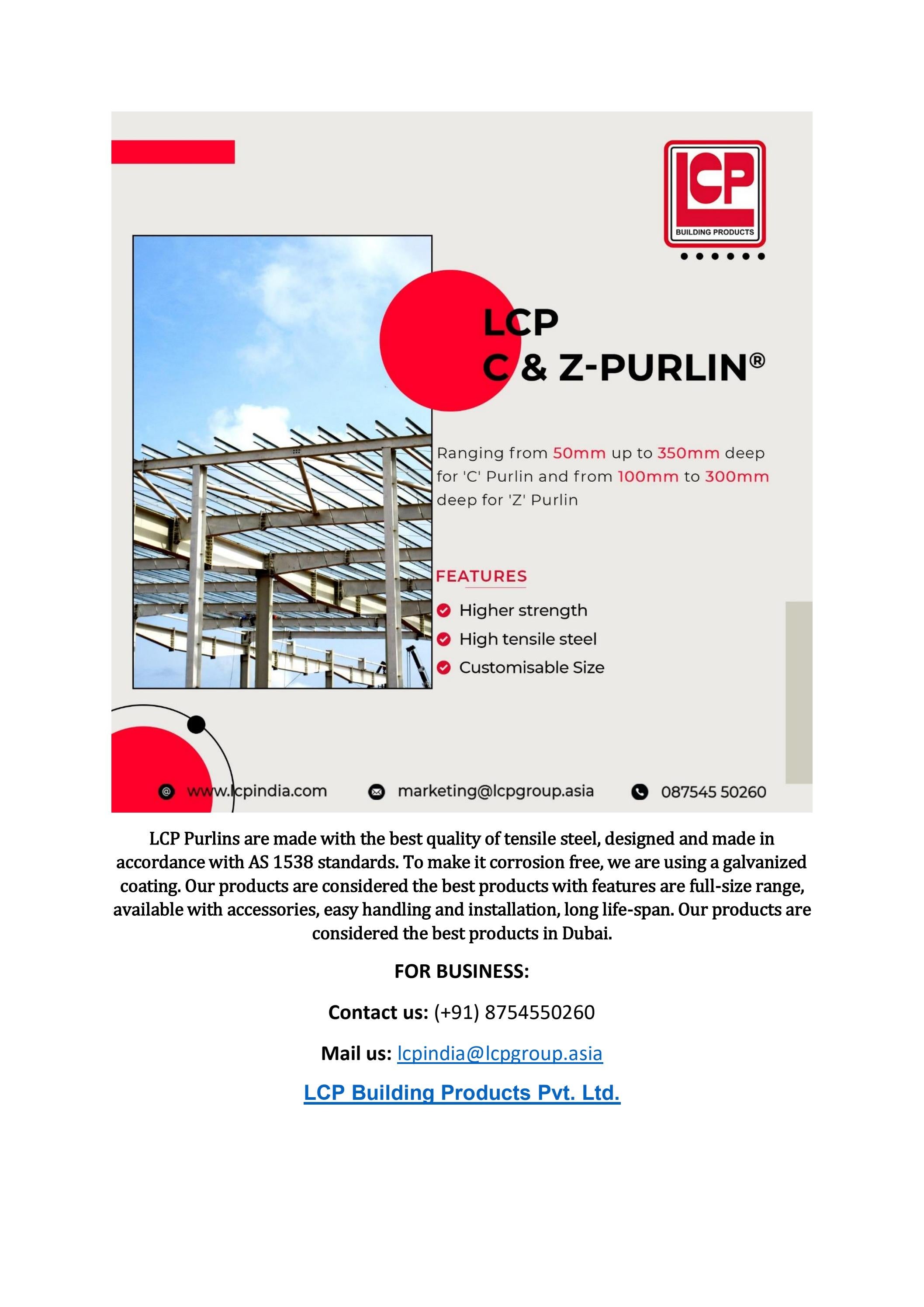 Metal purlin sheet in Dubai by LCP Building Products Pvt Ltd - Issuu