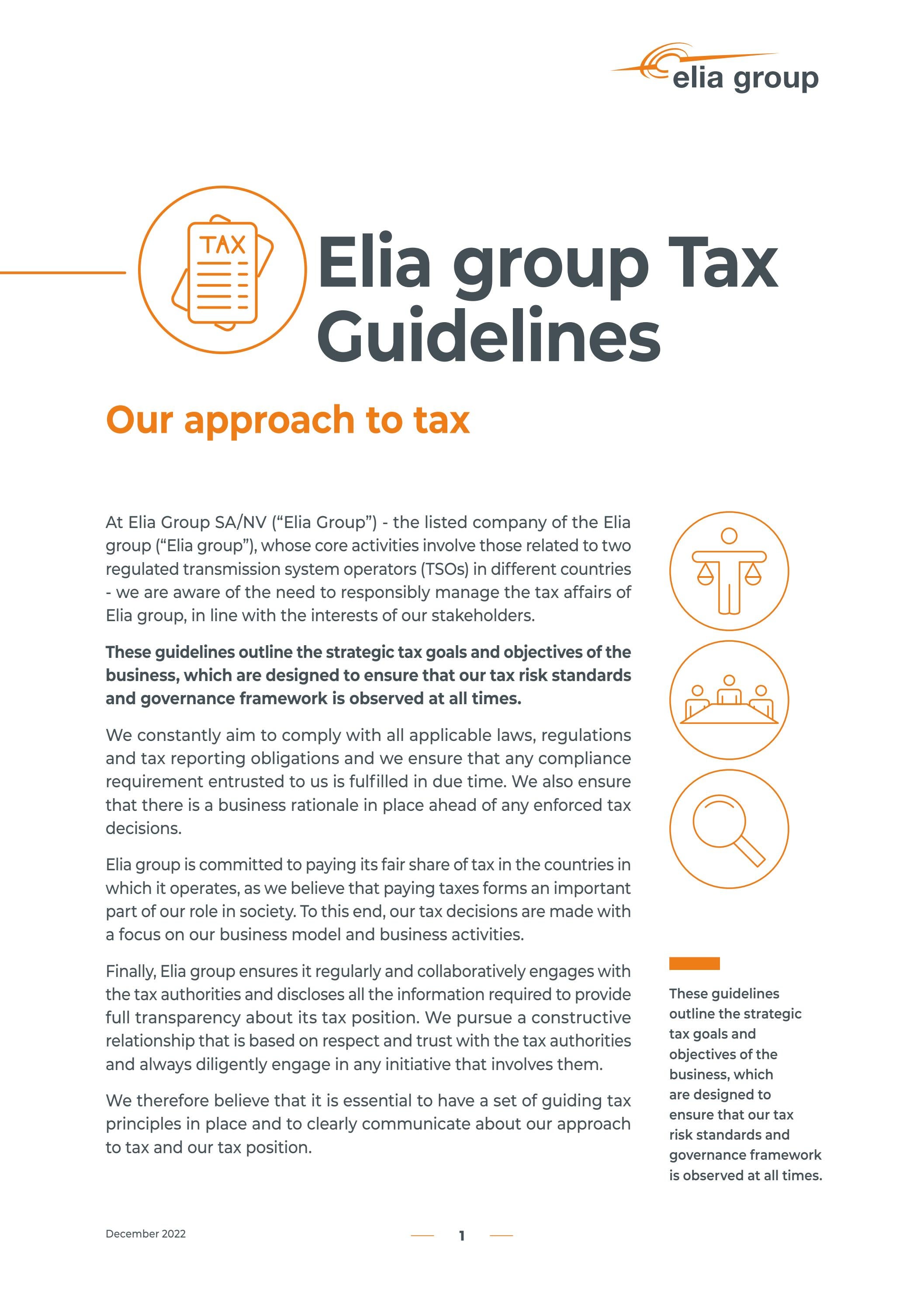 Elia Group Tax Guidelines by Elia Group - Issuu