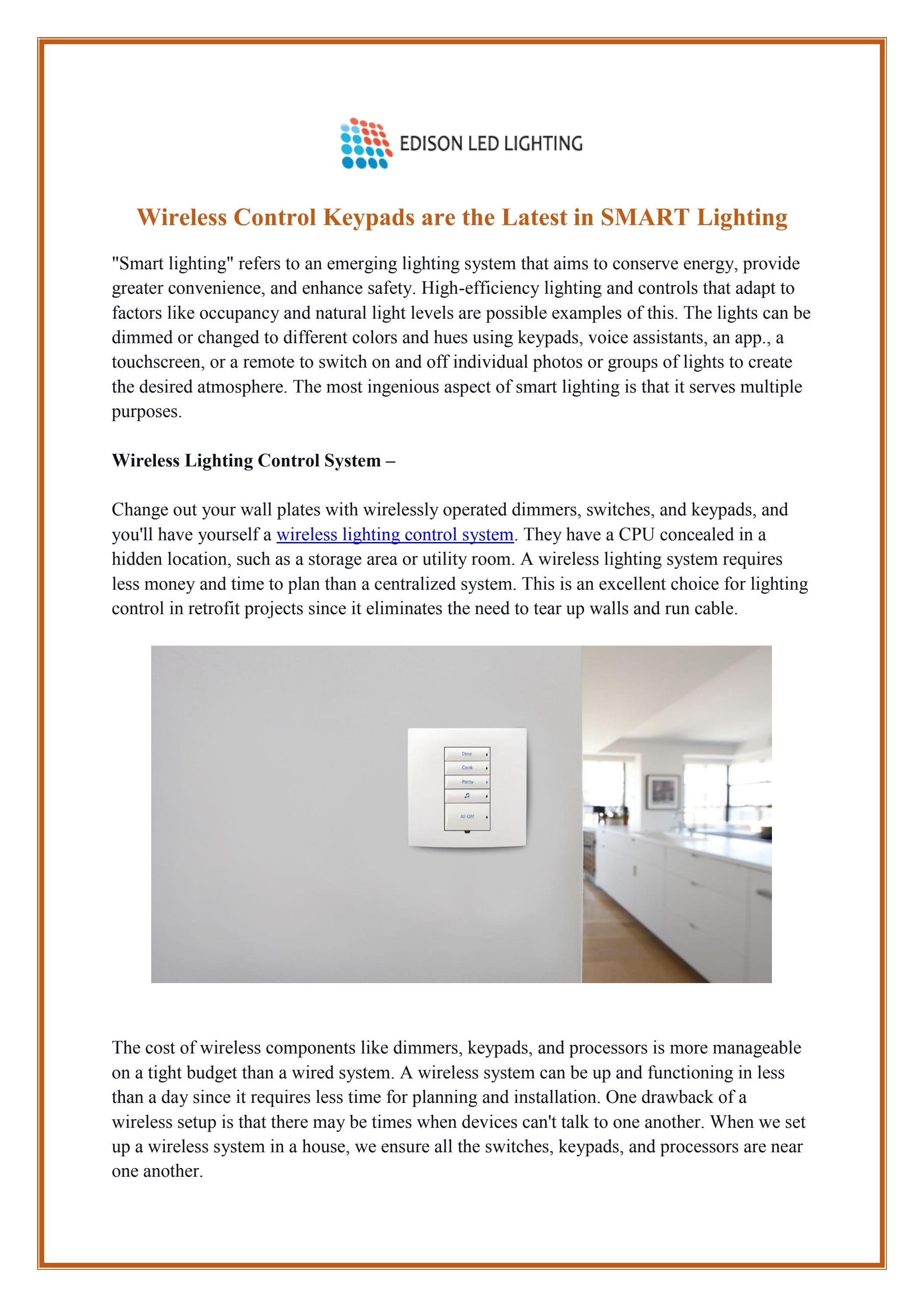 Wireless Control Keypads are the Latest in SMART Lighting by ...