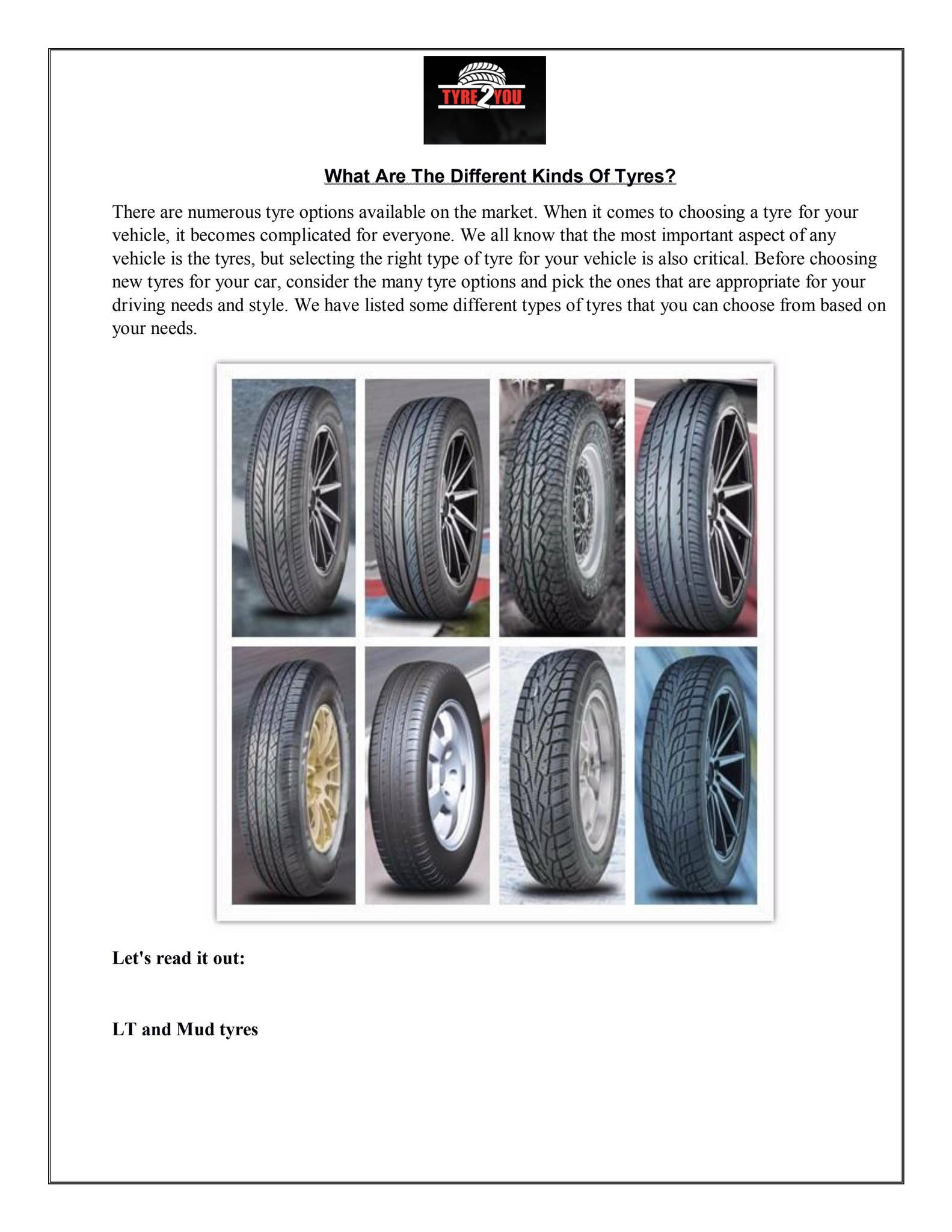 What Are The Different Kinds Of Tyres? by Tyre2you - Issuu
