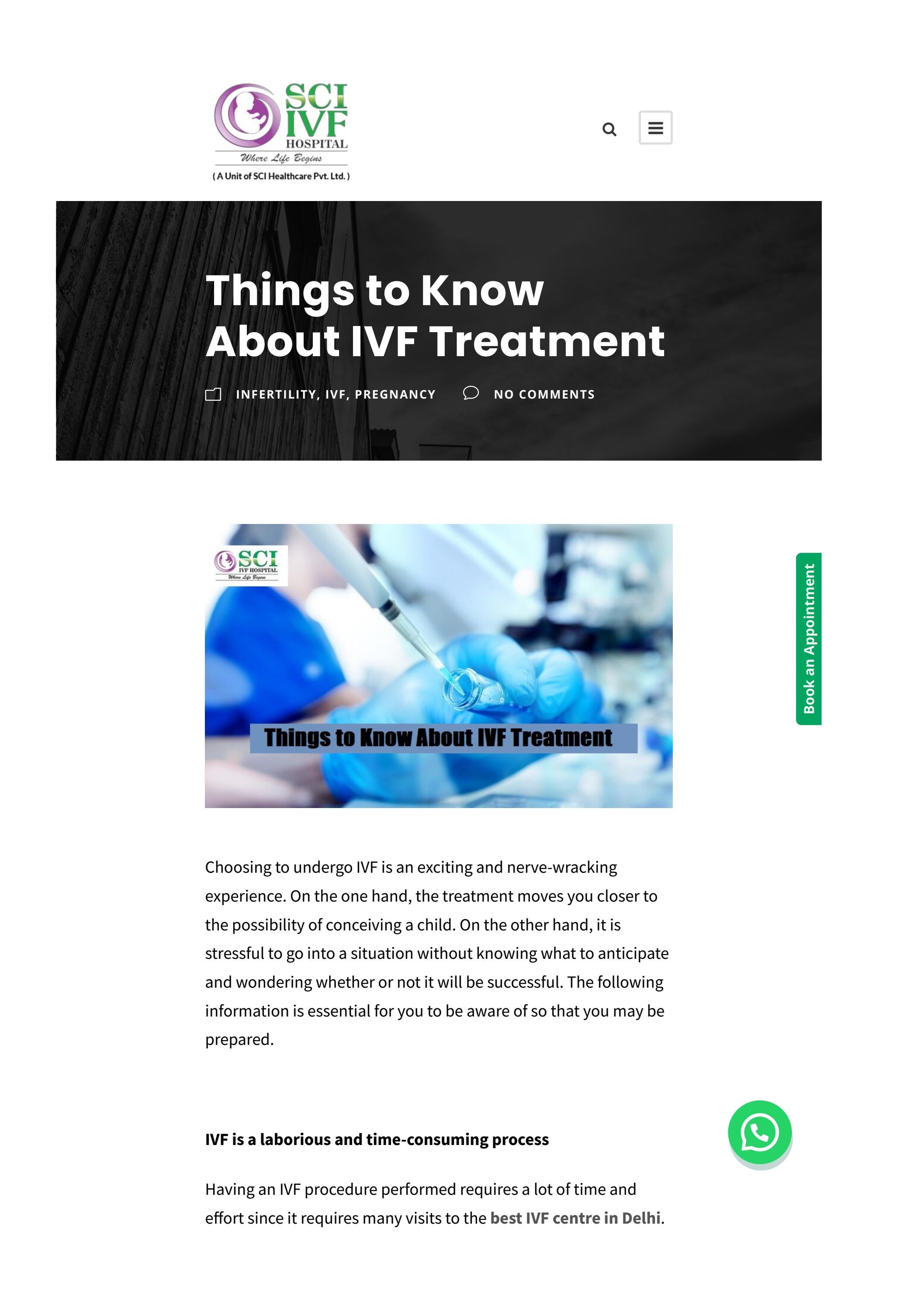 Things to Know About IVF Treatment by SCI IVF Hospital - Issuu