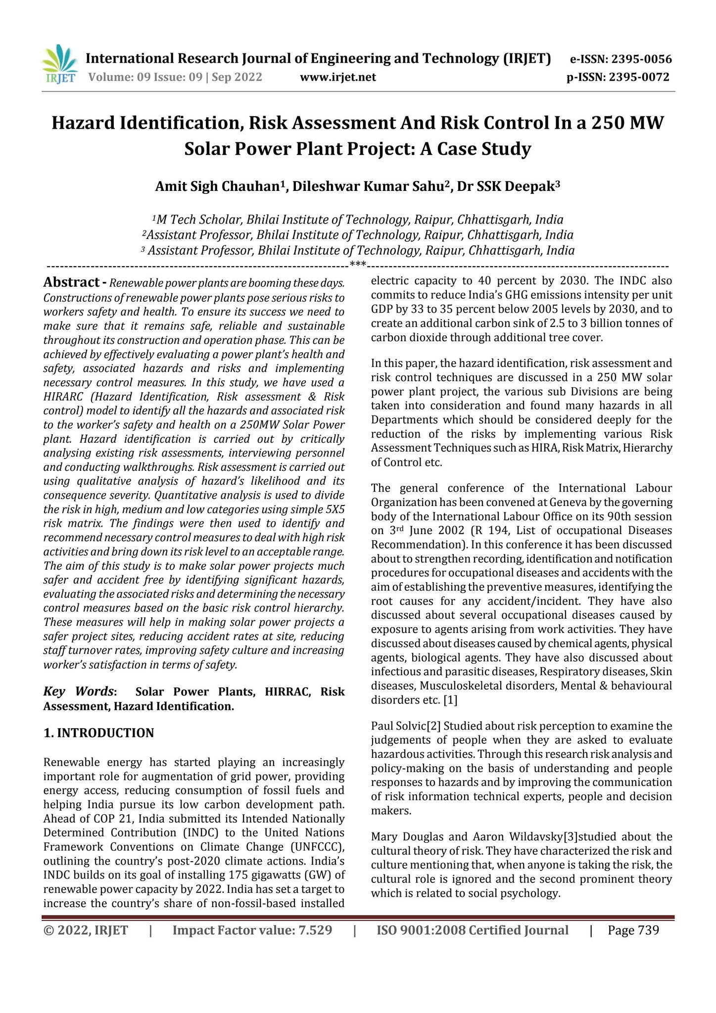 Hazard Identification, Risk Assessment And Risk Control In a 250 MW ...