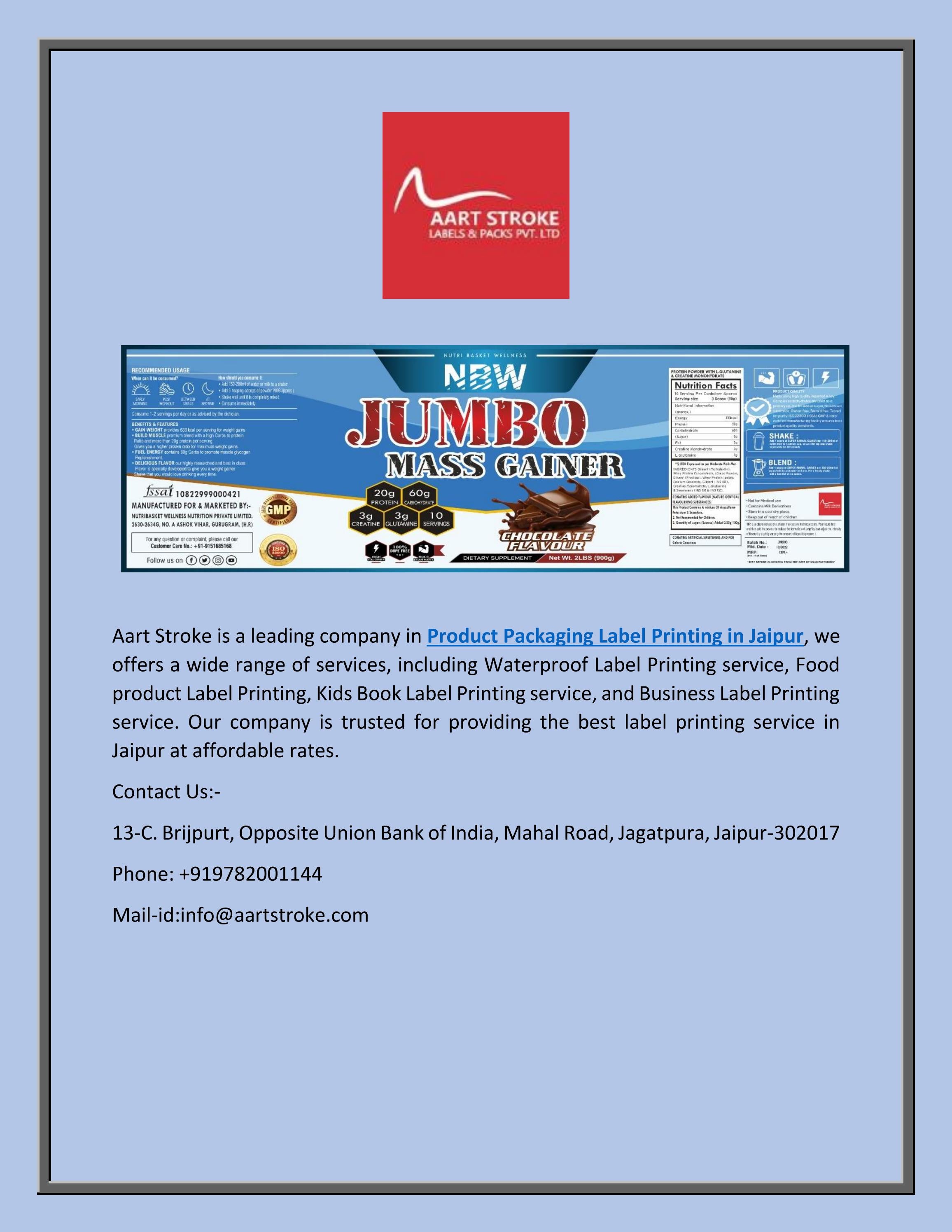 Product Packaging Label Printing In Jaipur By Aartstroke Issuu Product Packaging Label Printing In Jaipur By Aartstroke Issuu
