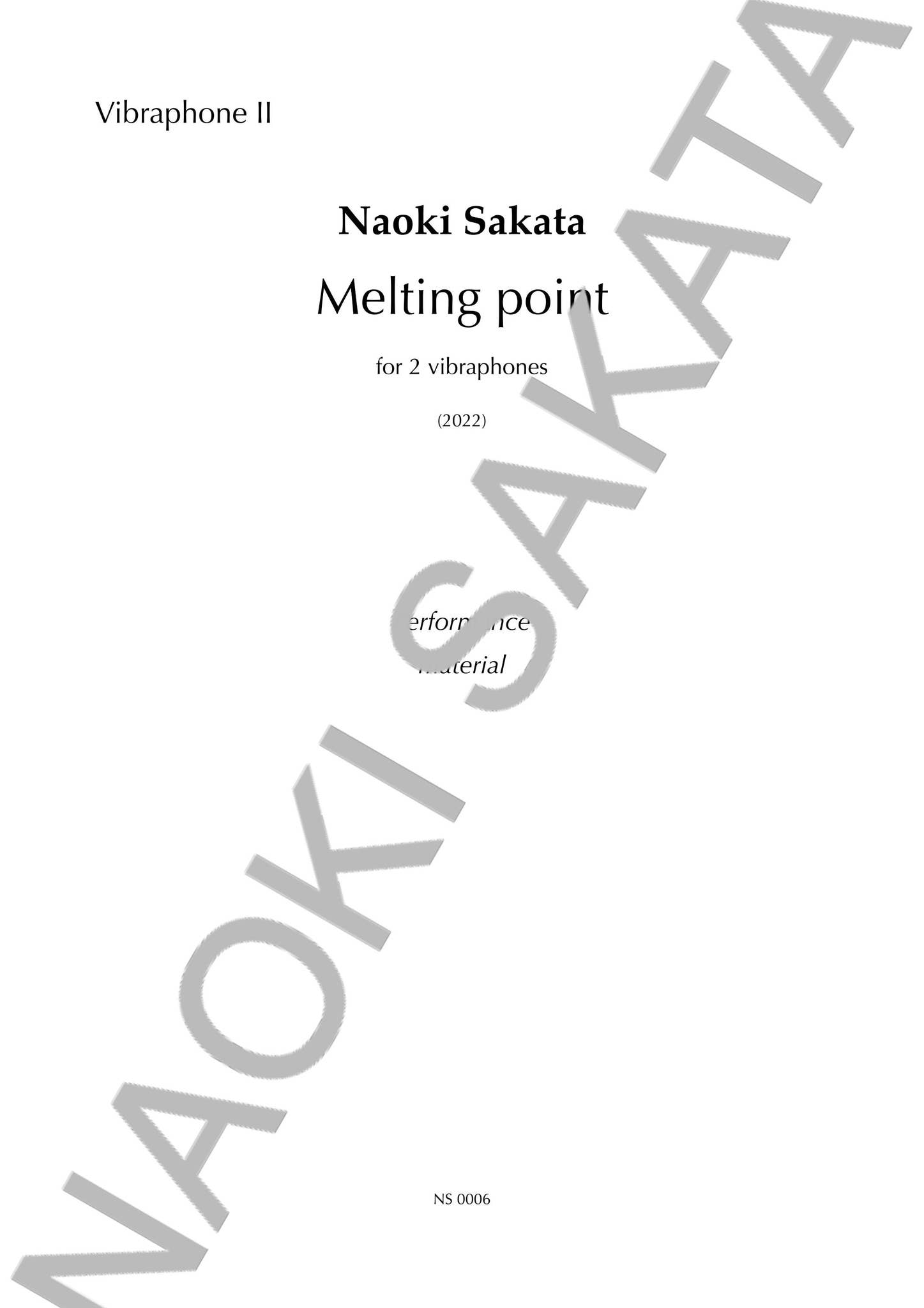 « Melting point » Vibraphone II, PV by Naoki SAKATA - Issuu
