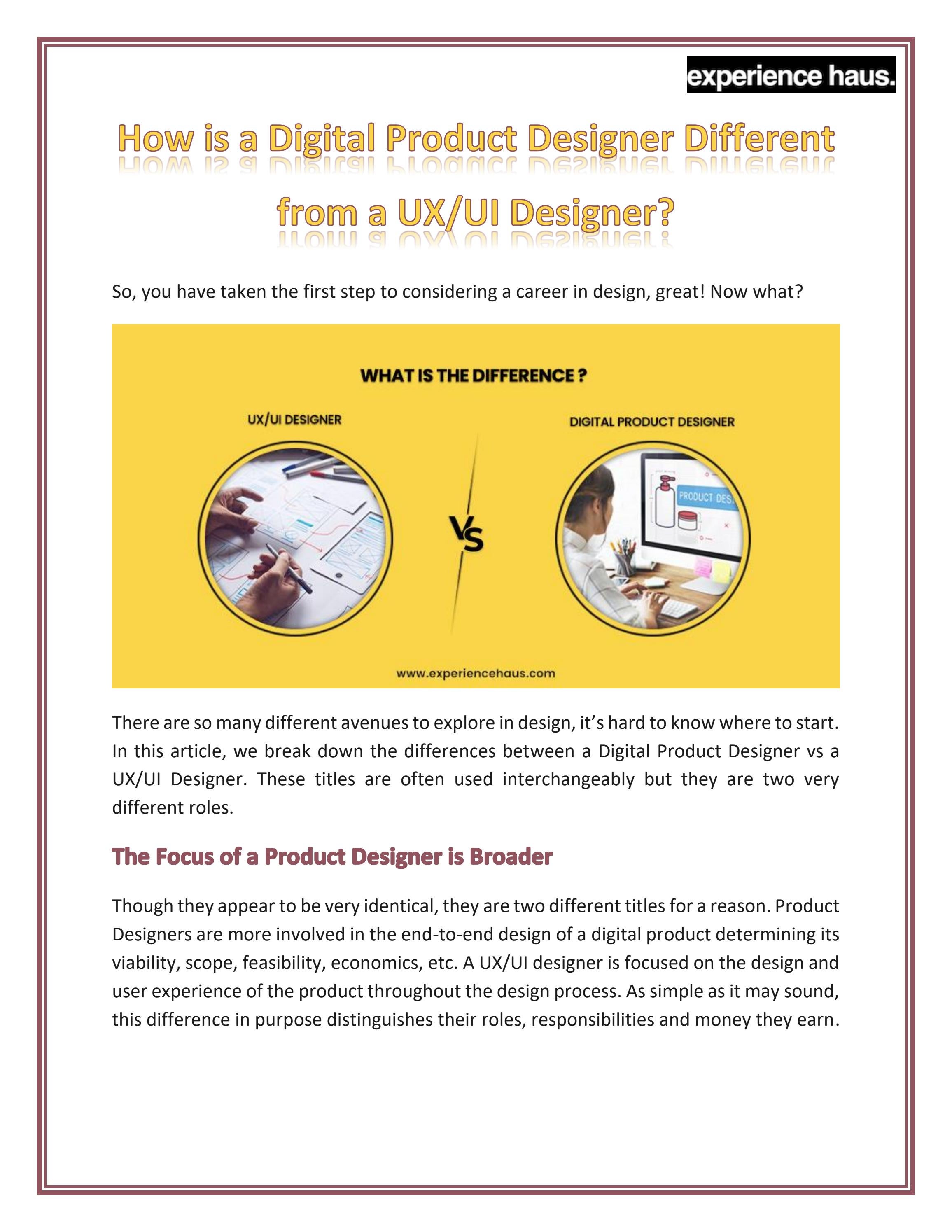 How is a Digital Product Designer Different from a UX/UI Designer? by ...