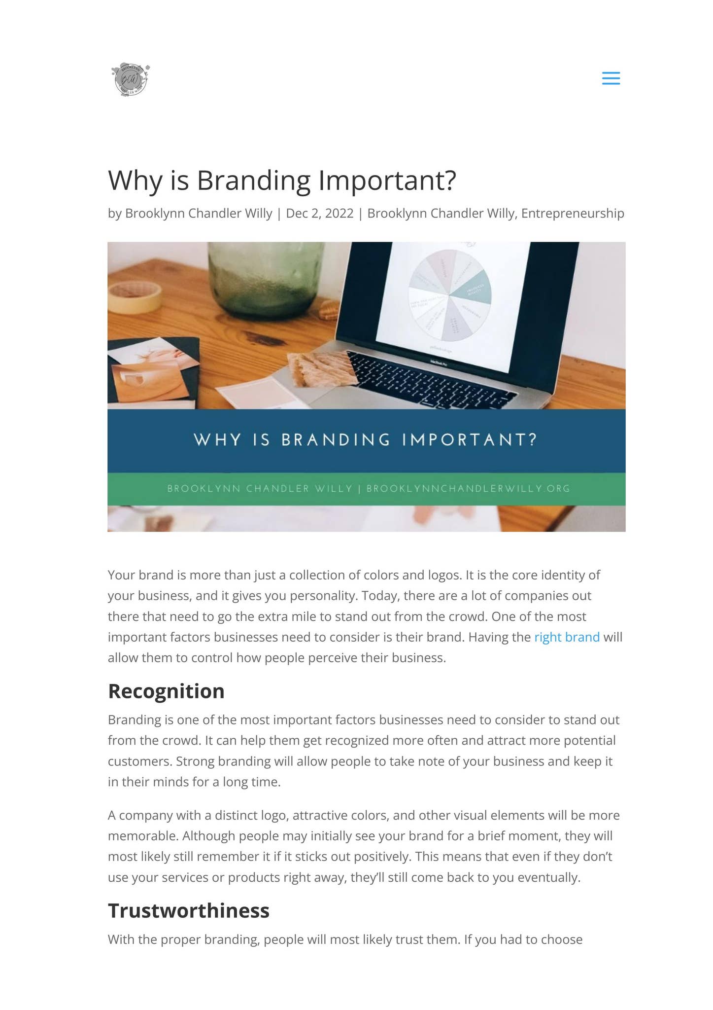 Why is Branding Important | Brooklynn Chandler Willy by Brooklynn ...