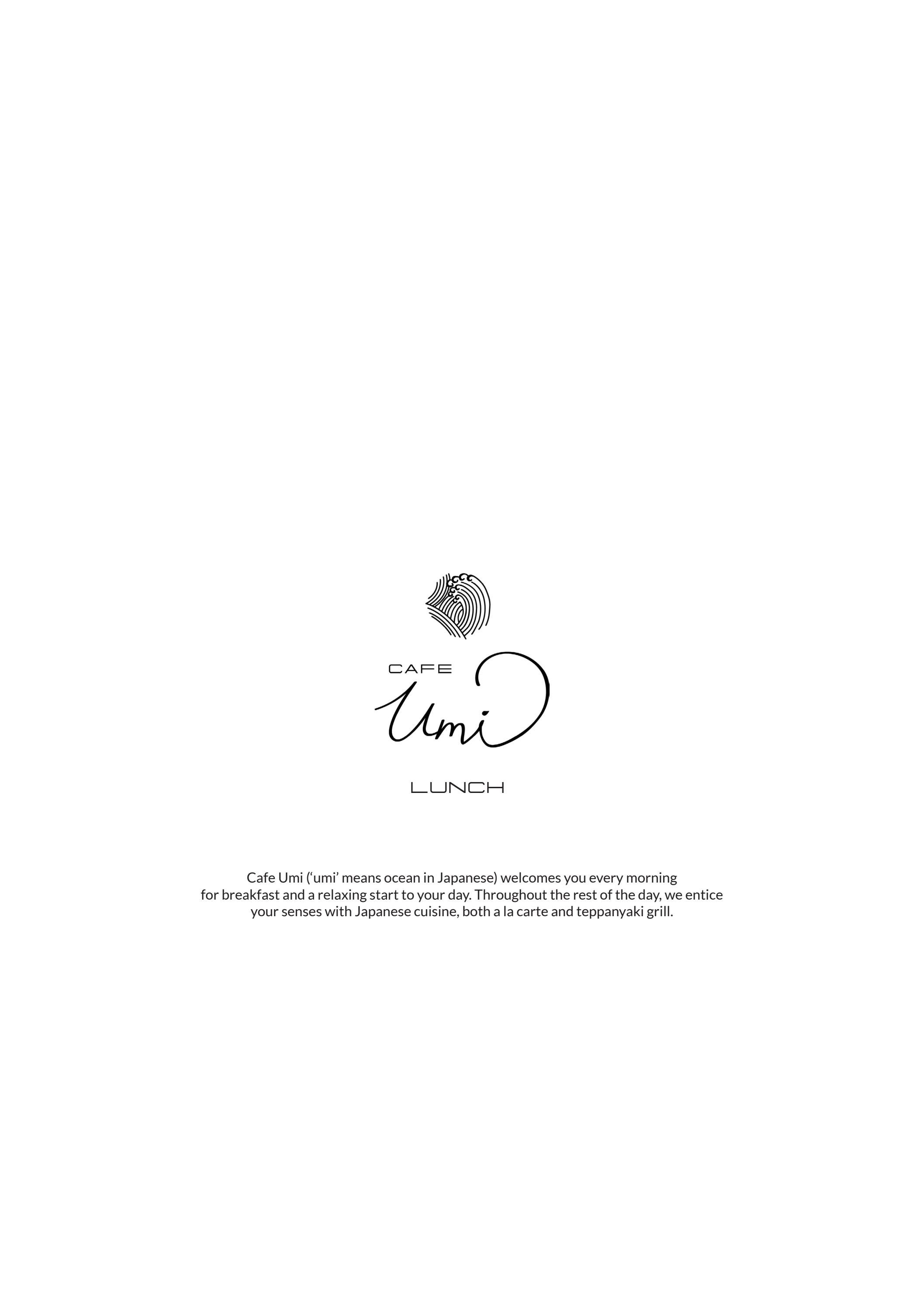 InterContinental Maldives Cafe' Umi Lunch Menu by InterContinental ...