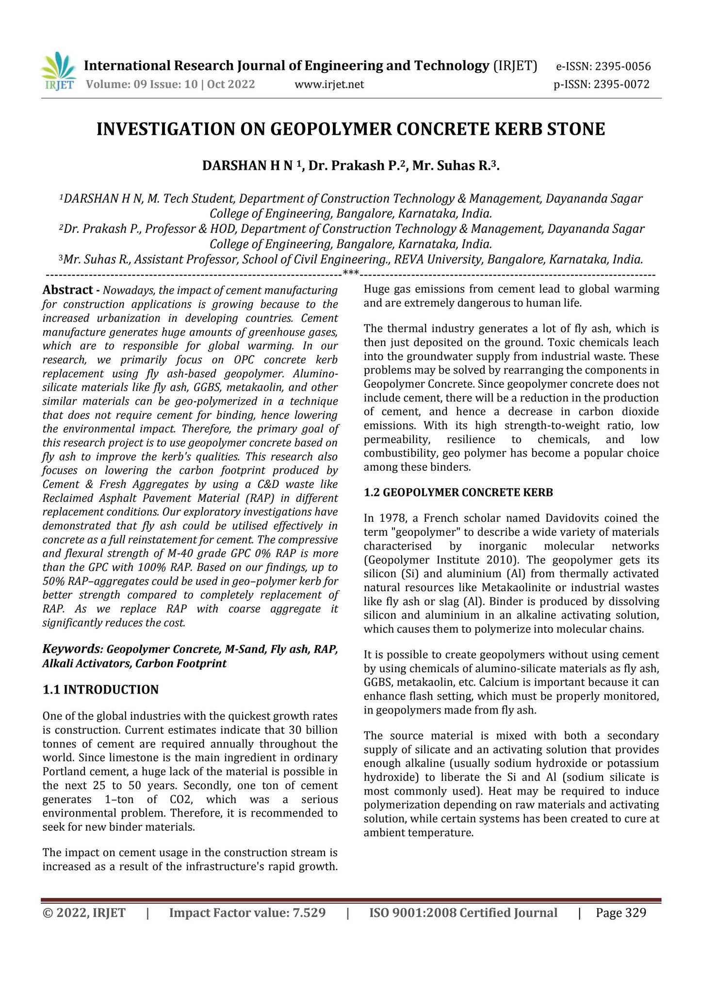 INVESTIGATION ON GEOPOLYMER CONCRETE KERB STONE by IRJET Journal - Issuu