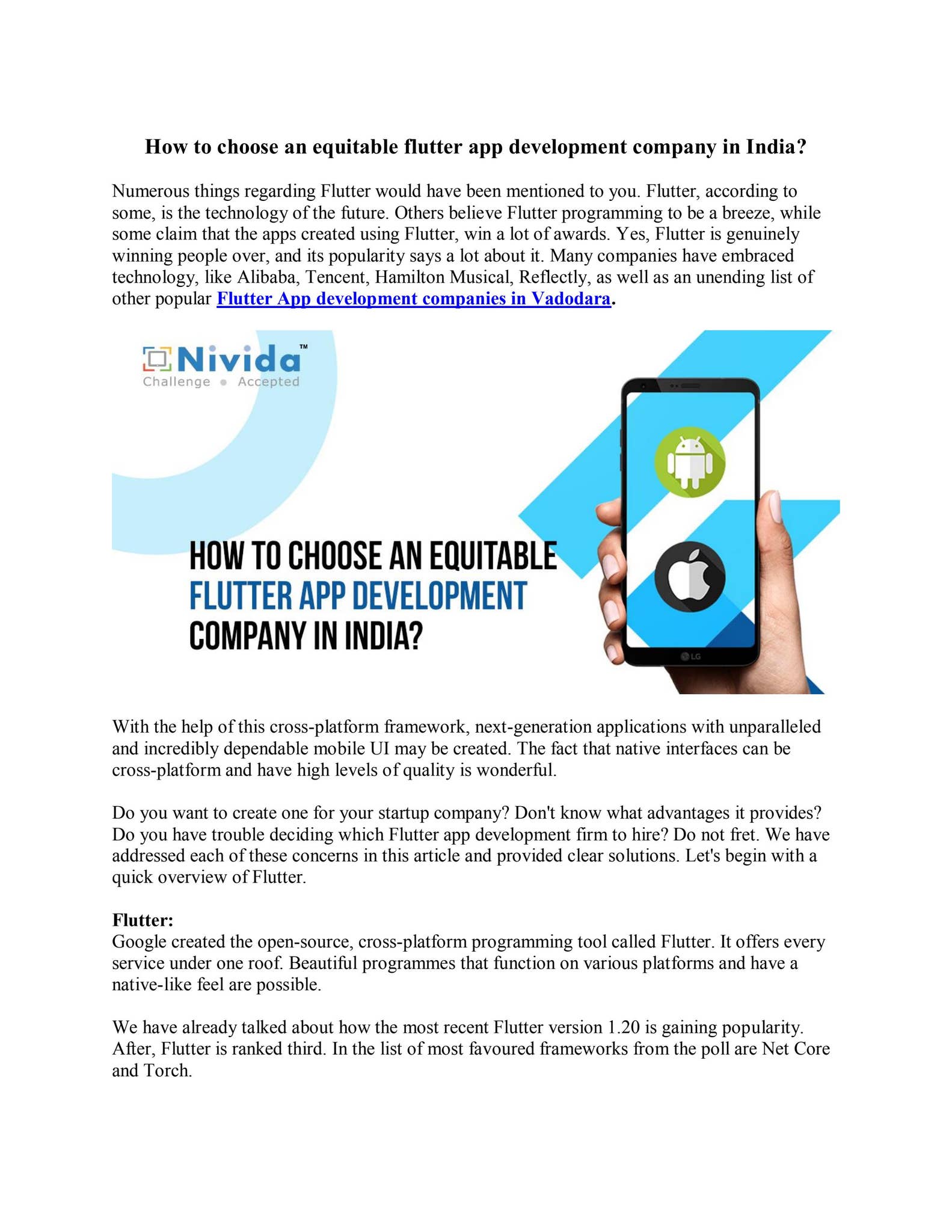 How to choose an equitable flutter app development company in India? by ...