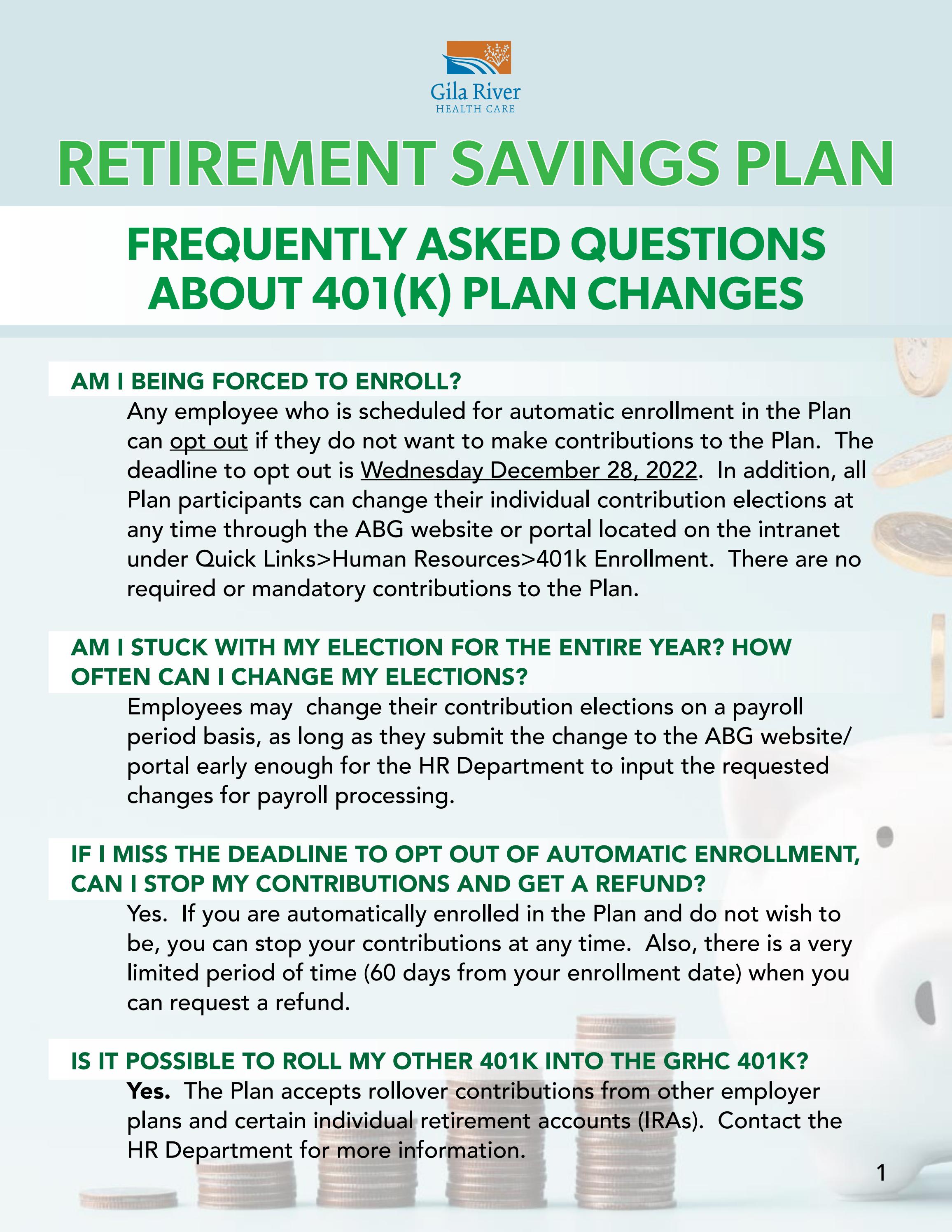GRHC Retirement Saving Plan FAQs 22 by Gila River Health Care - Issuu