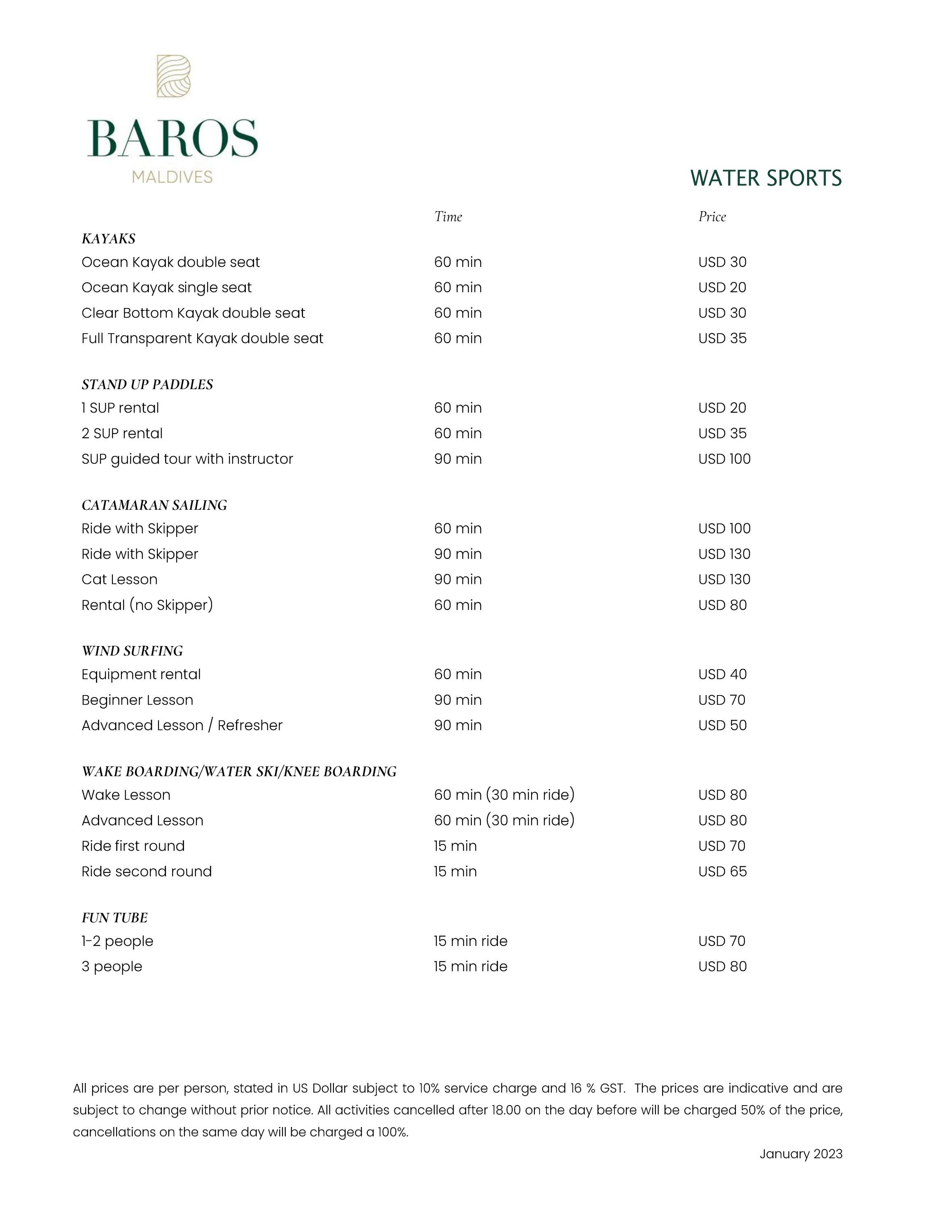 Water Sports price list by Baros Marketing - Issuu