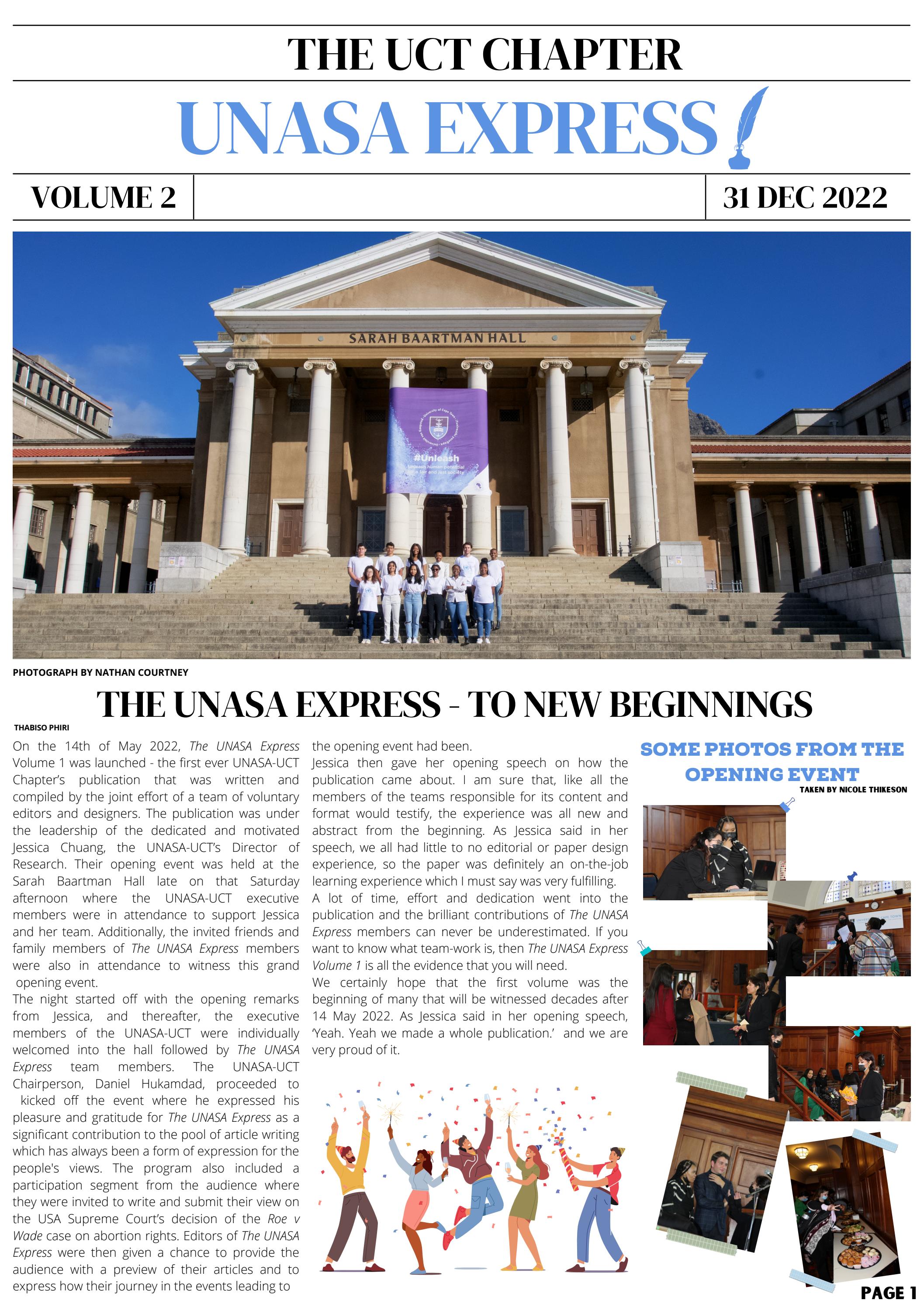 The UNASA Express Vol. 2 by UNASA_UCT - Issuu
