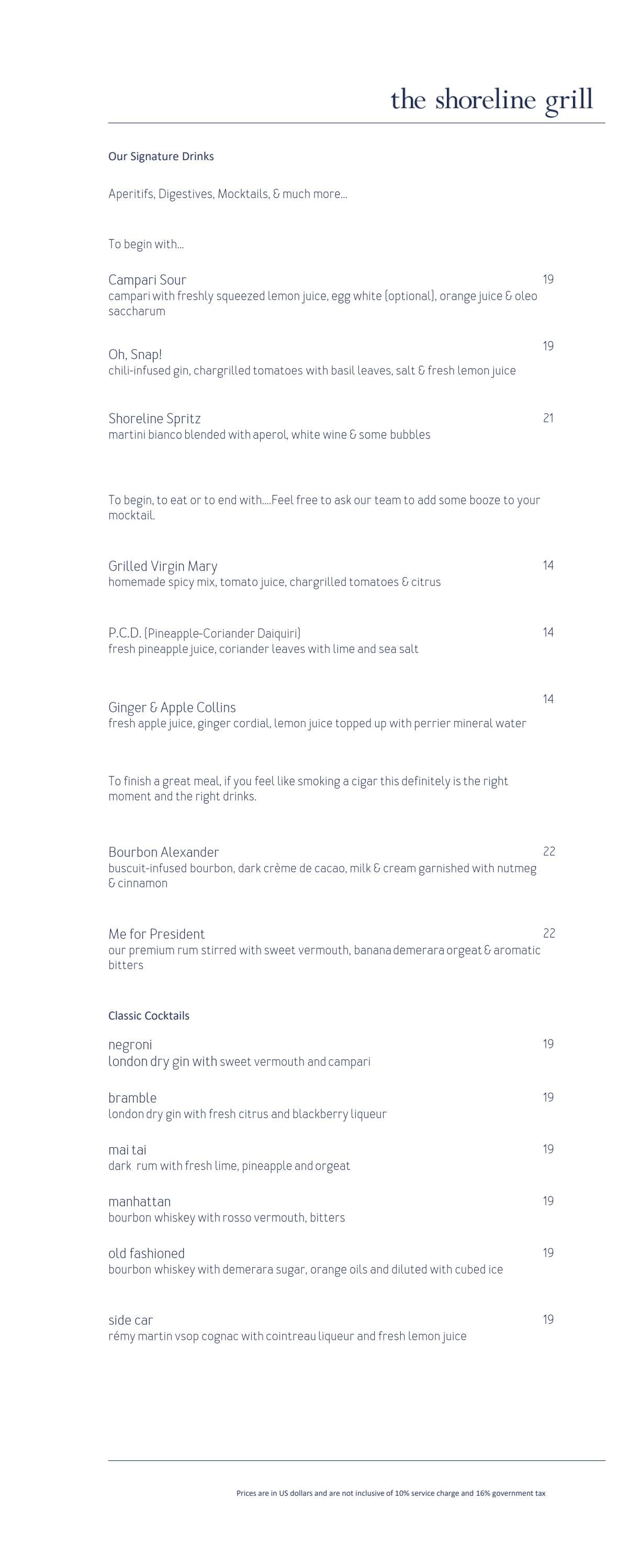 The Shoreline Grill Drinks by milaidhoo - Issuu