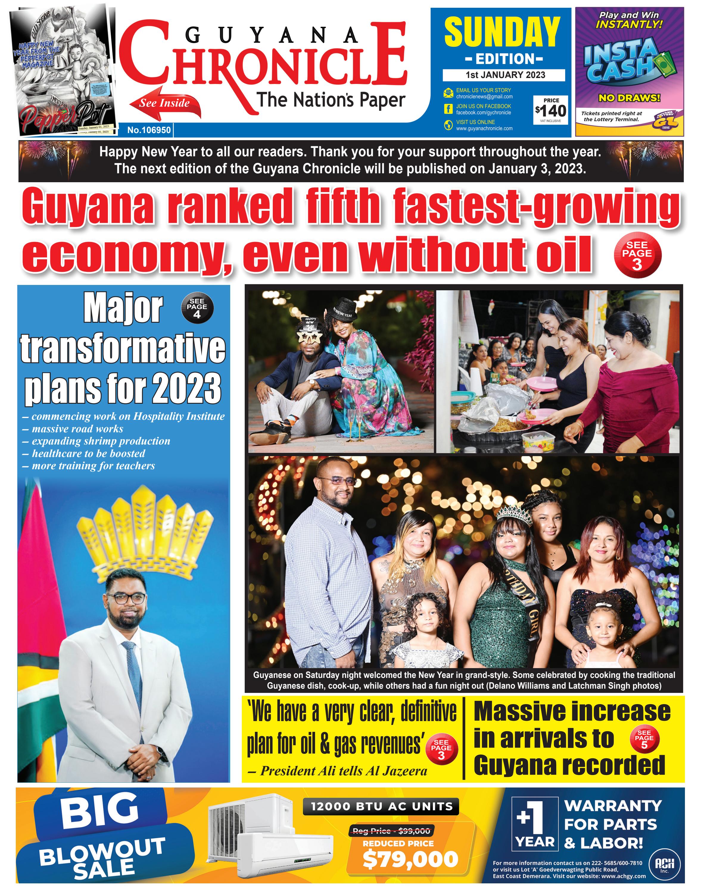 Guyana Chronicle E-Paper 01-01-2023 by Guyana Chronicle - Issuu