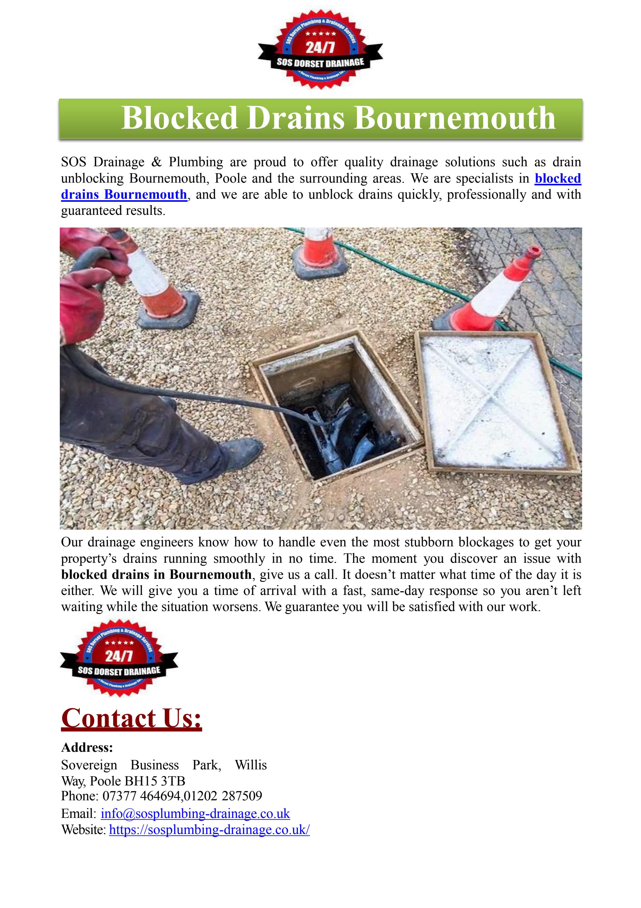 Blocked Drains Bournemouth by SOS Drainage & Plumbing - Issuu