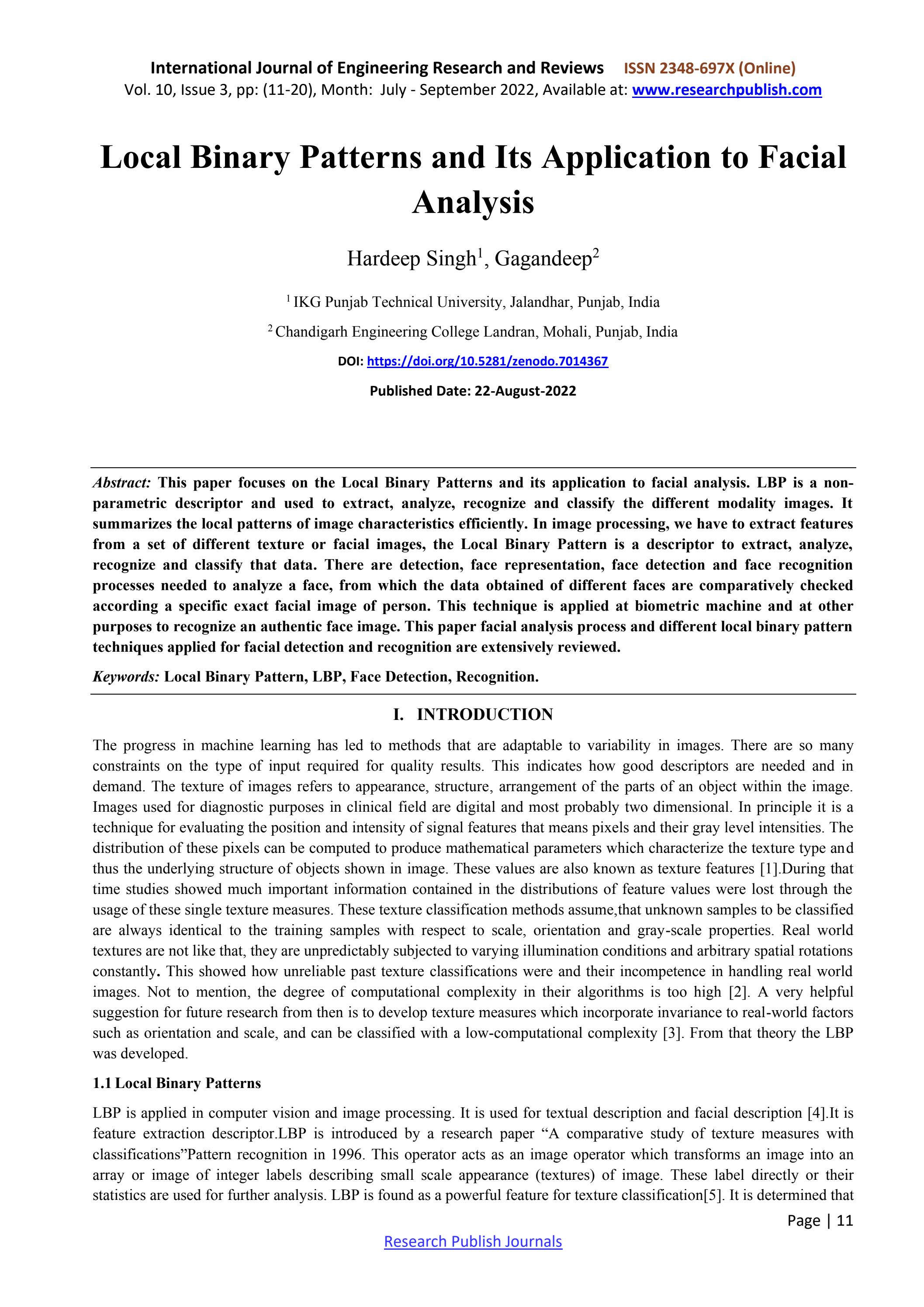 Local Binary Patterns And Its Application To Facial Analysis By Research Publish Journals Issuu