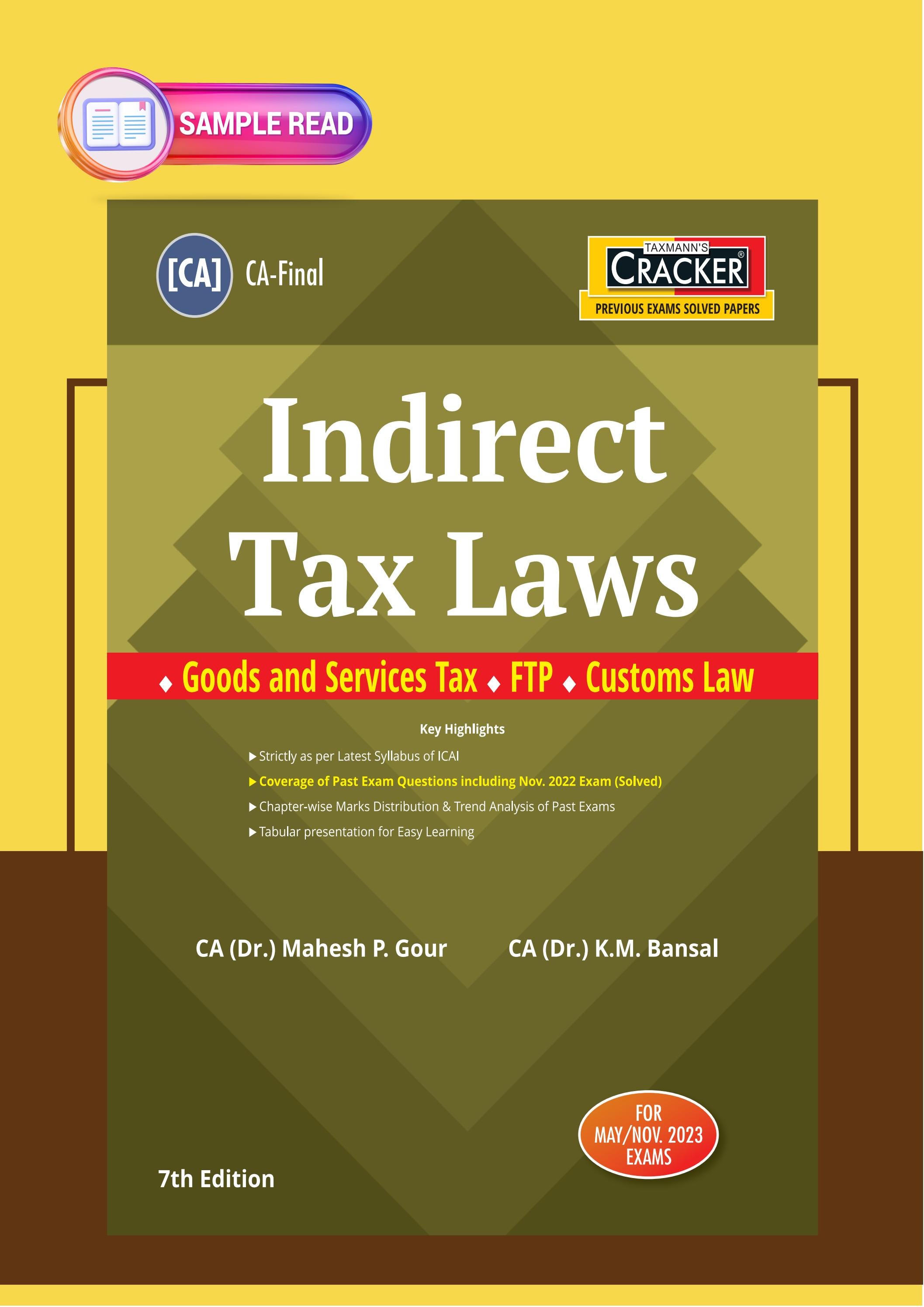 Taxmann's Indirect Tax Laws (IDT) | CRACKER by Taxmann - Issuu
