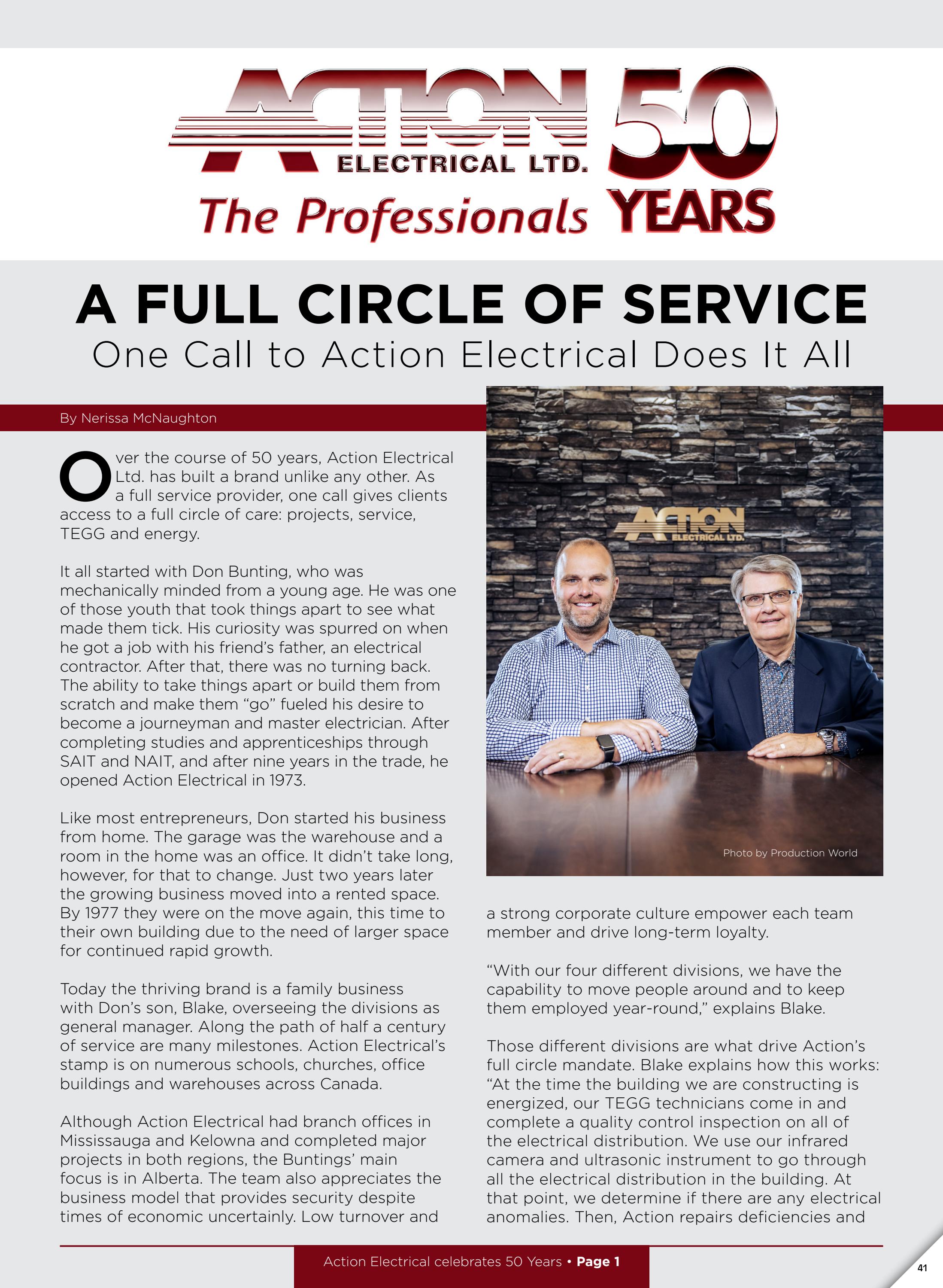 Action Electrical - Celebrating 50 Years by Business in Edmonton ...