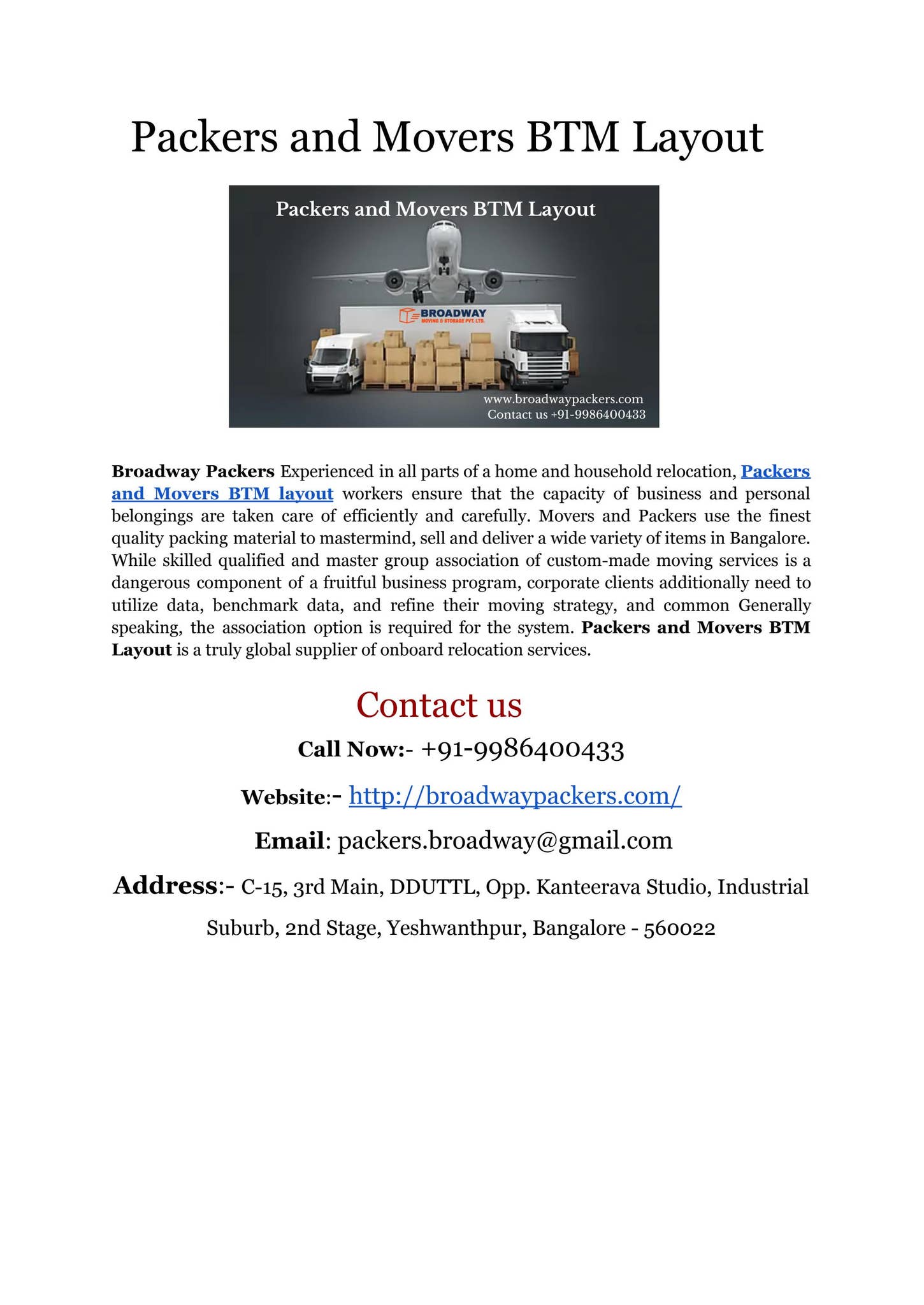 Packers and Movers BTM Layout by broadway packers - Issuu Packers and Movers BTM Layout by broadway packers - Issuu