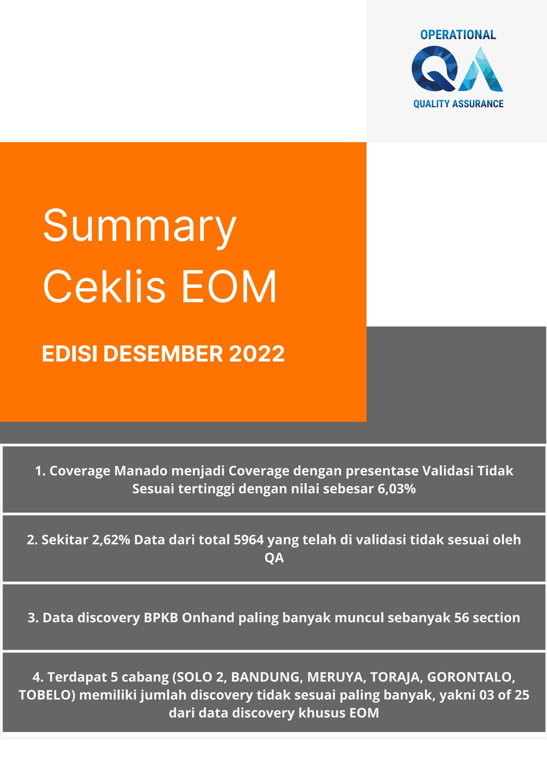 Summary Ceklis Eom Periode Desember by QA Operation - Issuu