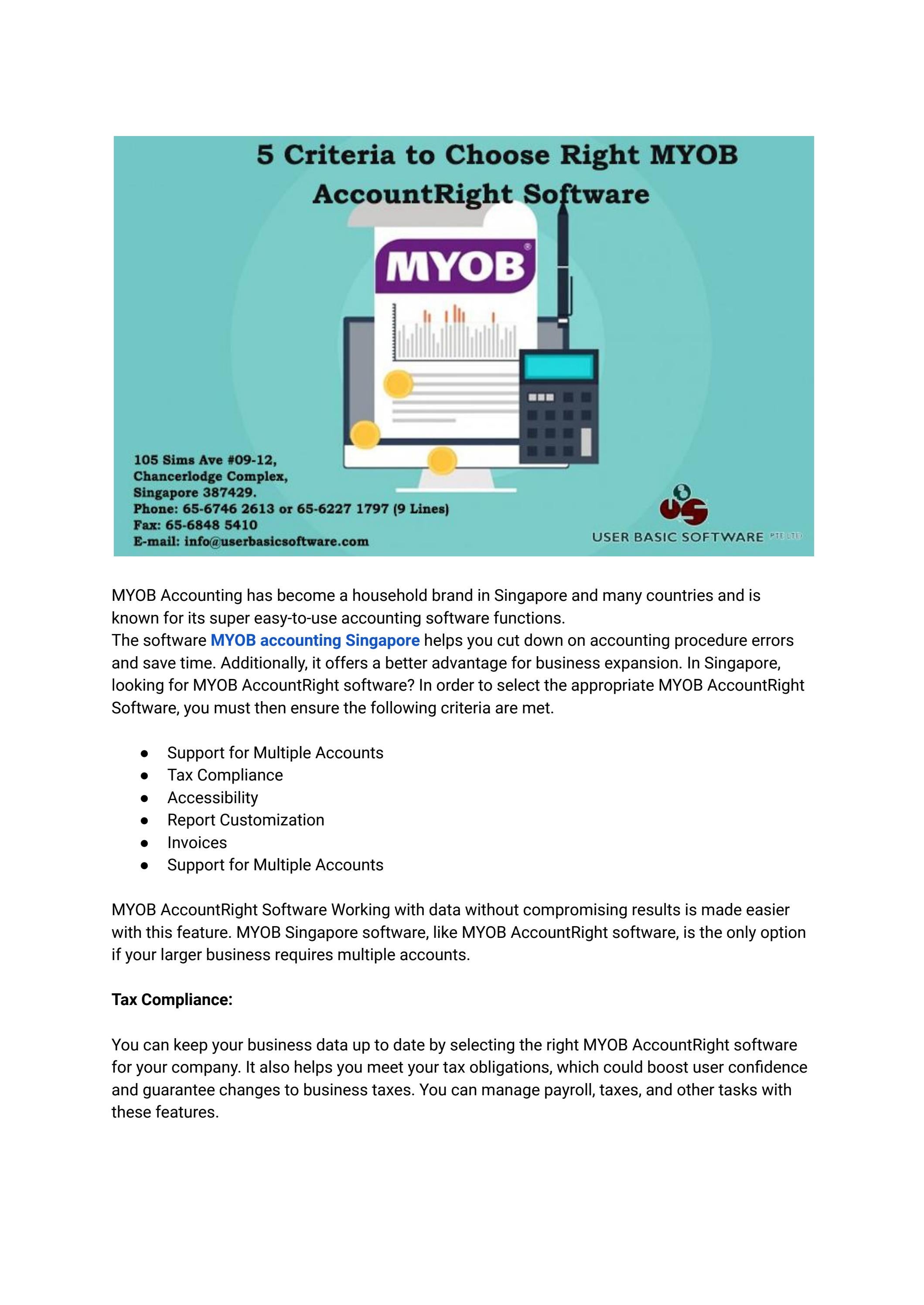 5 criteria to choose right myob accountright software by UserBasicSoftware Singapore - Issuu