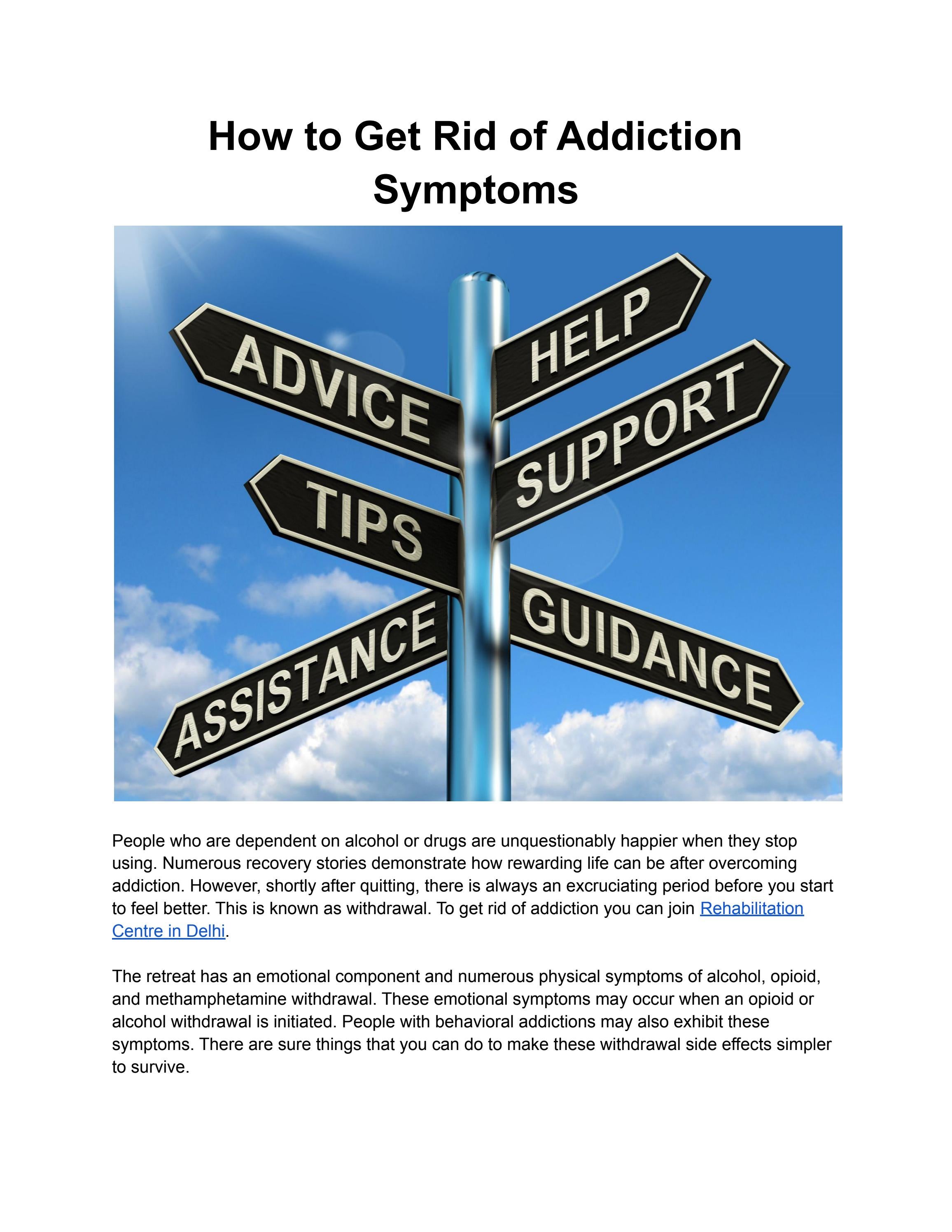 How to Get Rid of Addiction Symptoms by Secondliferehab - Issuu