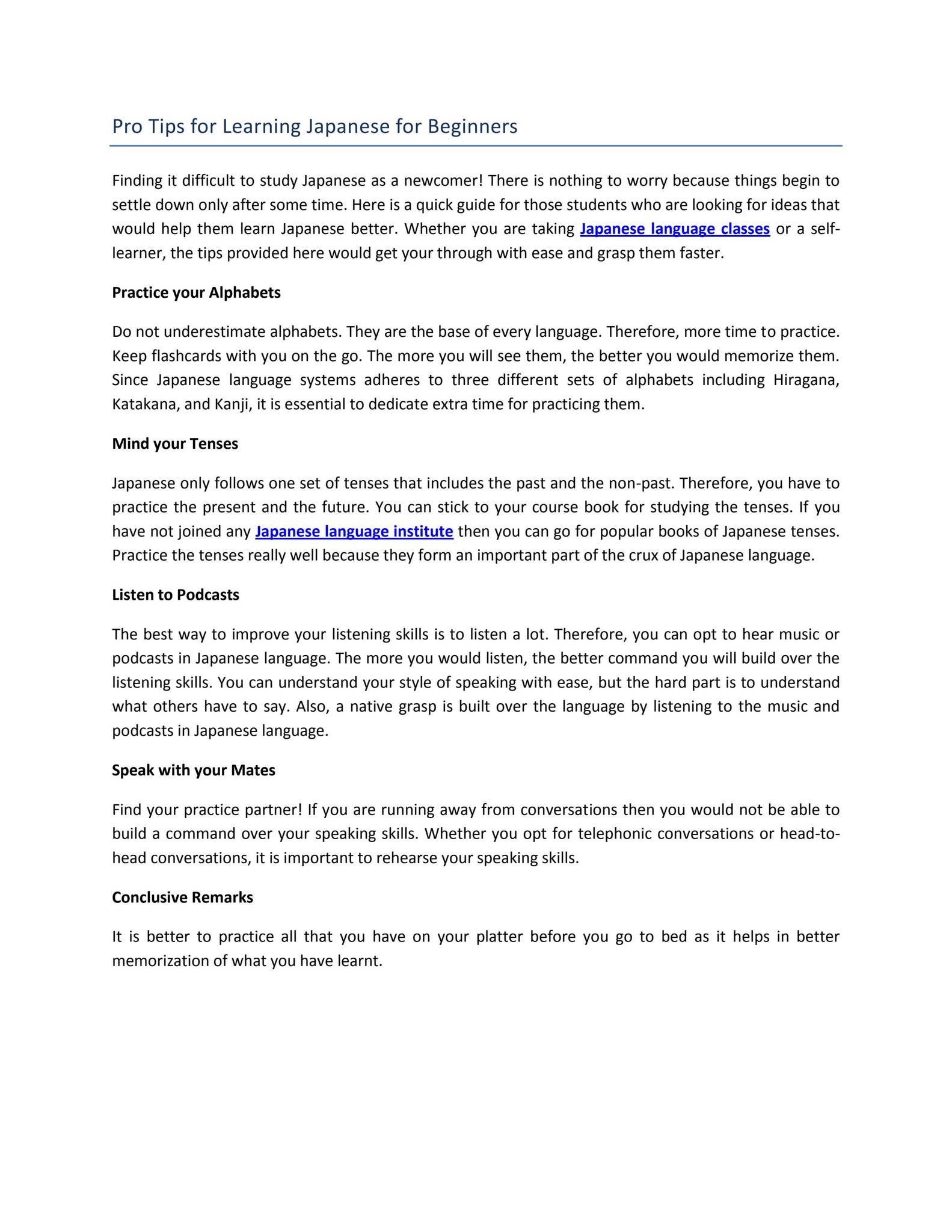 Pro Tips for Learning Japanese for Beginners by njlaacademy - Issuu